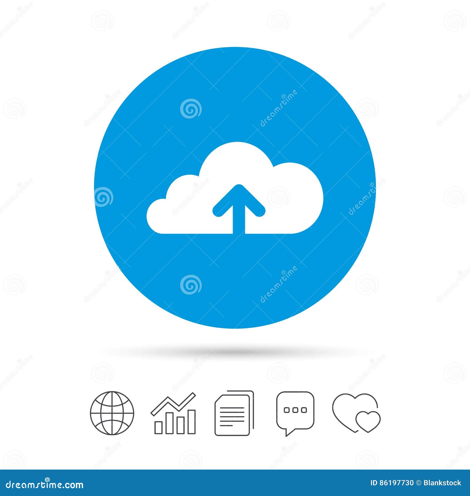 Upload To Cloud Icon. Upload Button. Stock Vector - Illustration of ...