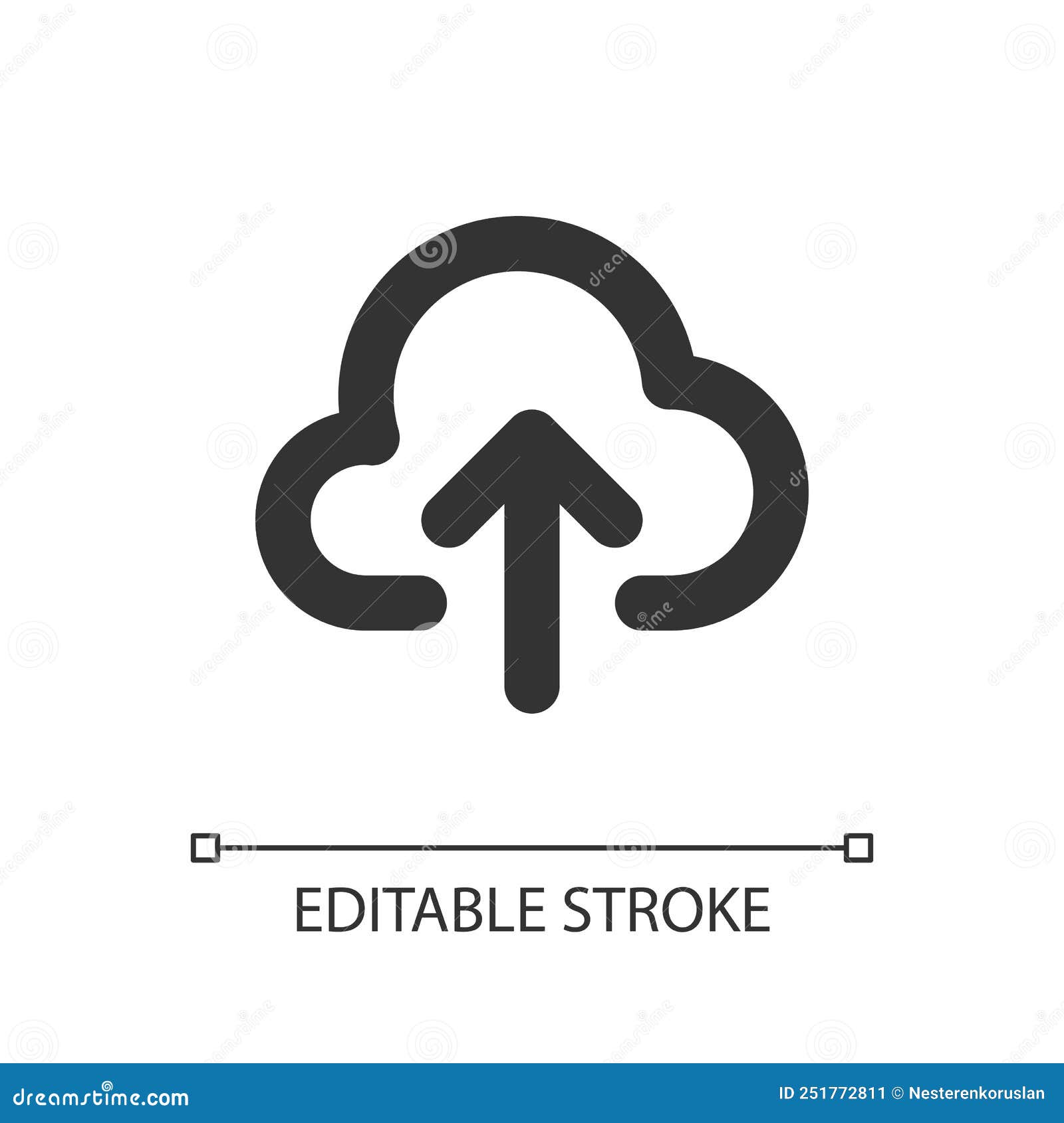 Upload To Cloud Pixel Perfect Linear Ui Icon Stock Vector - Illustration of system, linear ...