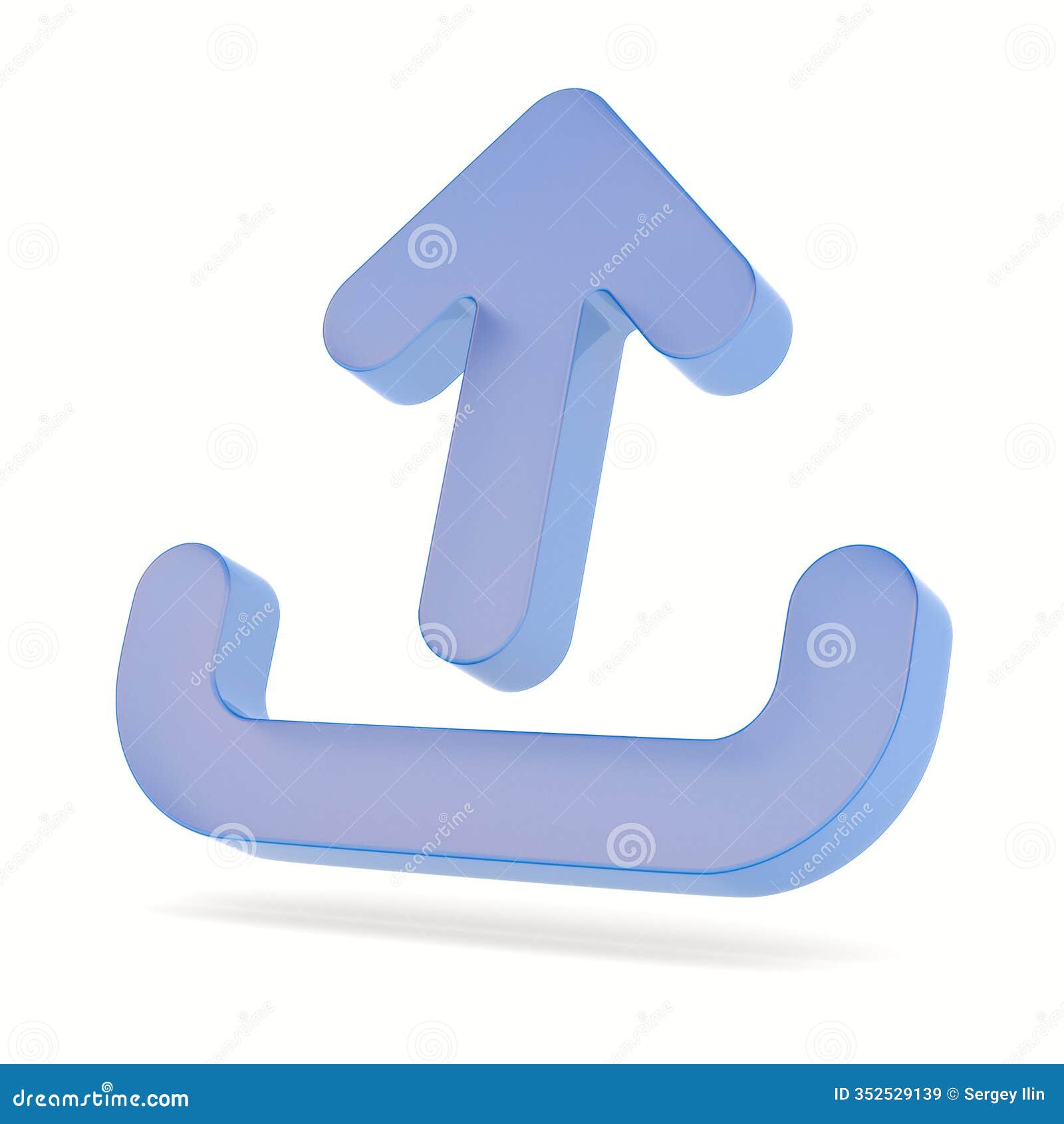 Upload on White Background. Isolated 3D Illustration Stock Illustration ...