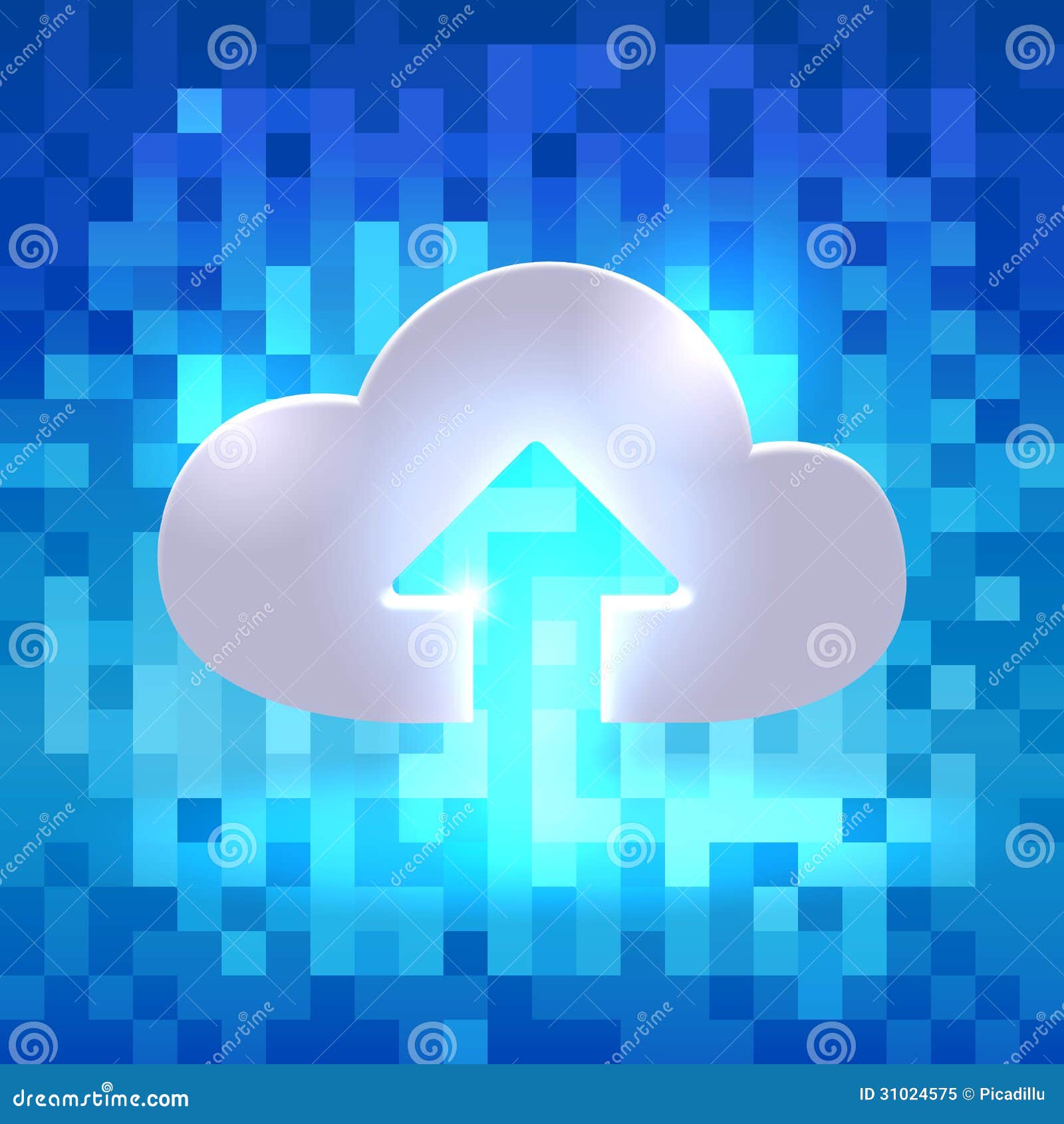 Uploading Active Cloud Icon Stock Vector - Illustration of internet ...