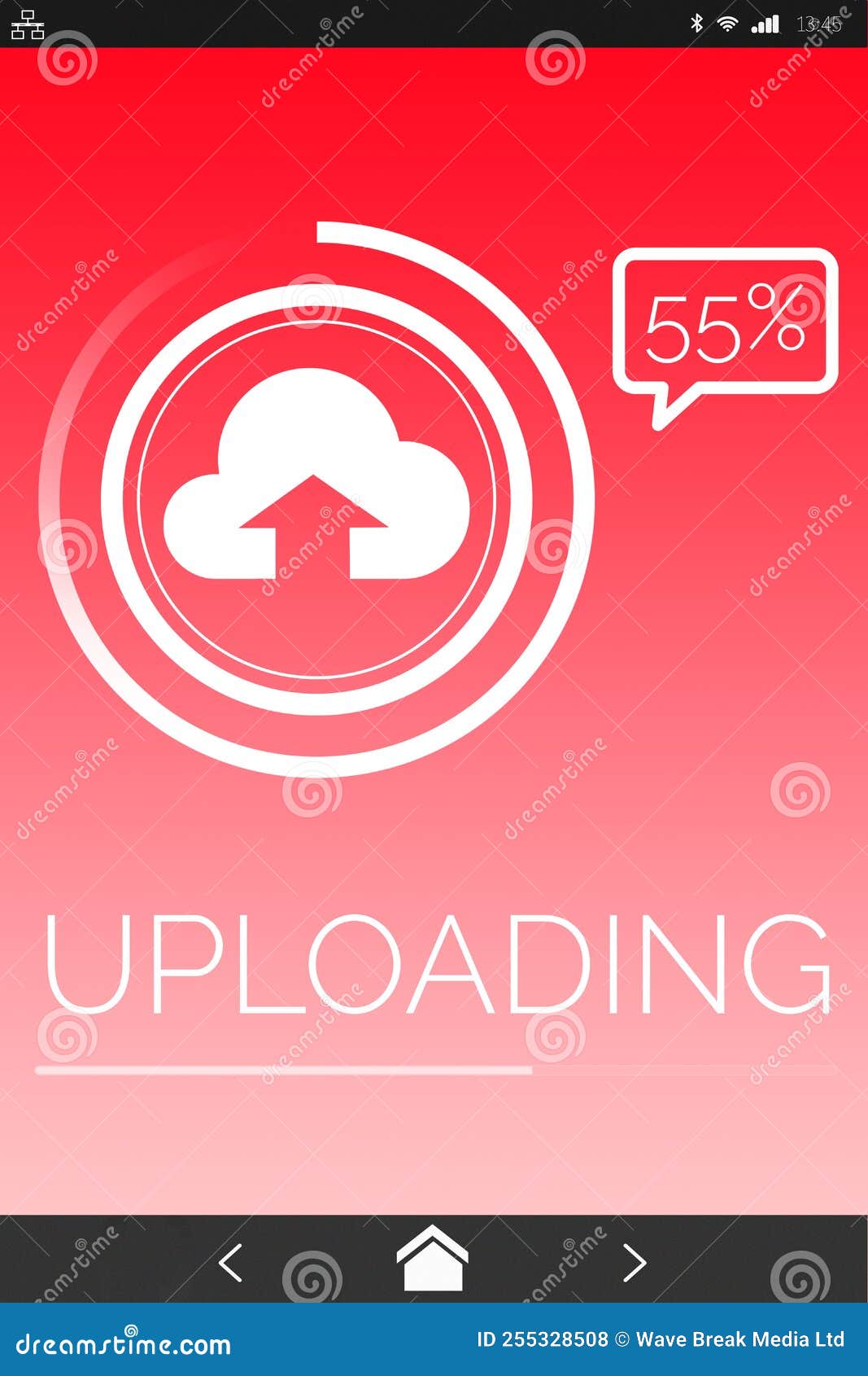 Uploading text with symbol stock illustration. Illustration of device ...