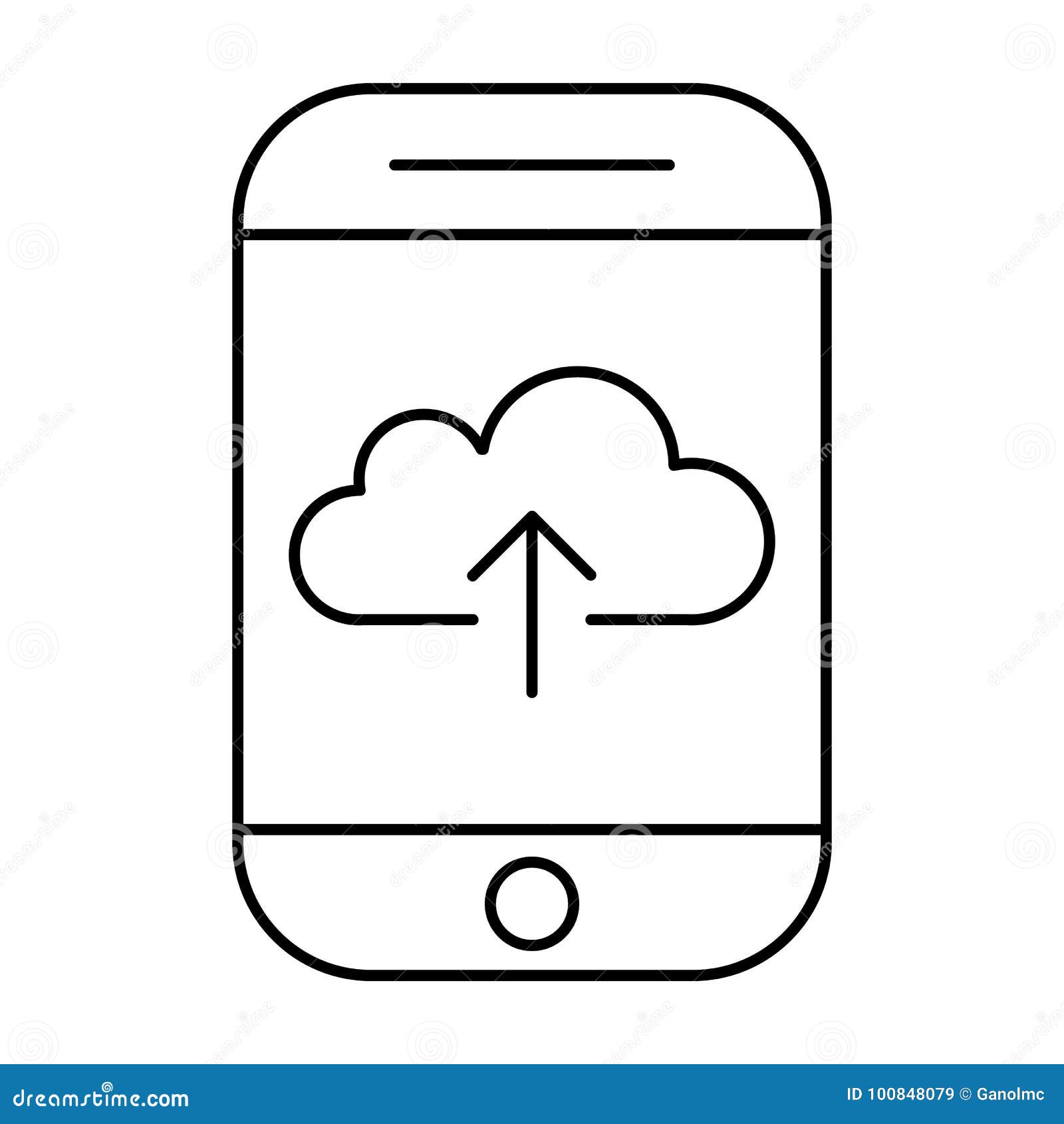 Uploading To Cloud Storage Using Smartphone. Mobile Internet. Phone Vector Pictogram Stock ...