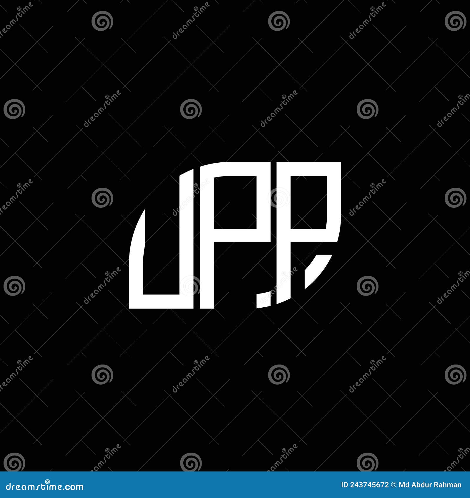 UPP Letter Logo Design on Black Background. UPP Creative Initials ...