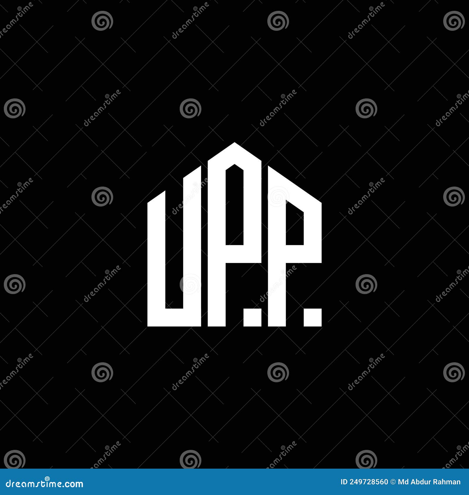 UPP Letter Logo Design on BLACK Background. UPP Creative Initials ...