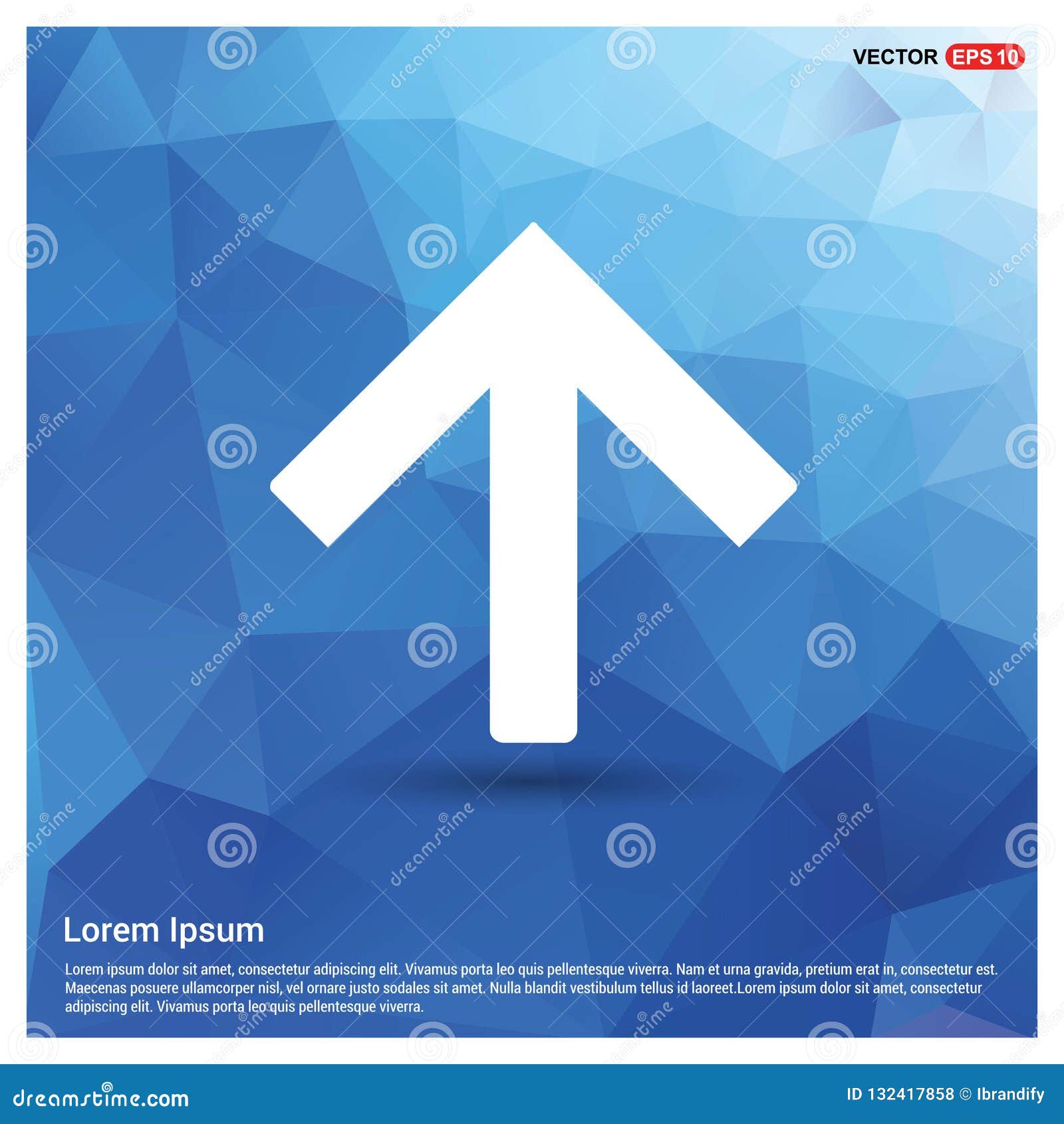 Upper Arrow Icon stock vector. Illustration of button - 132417858