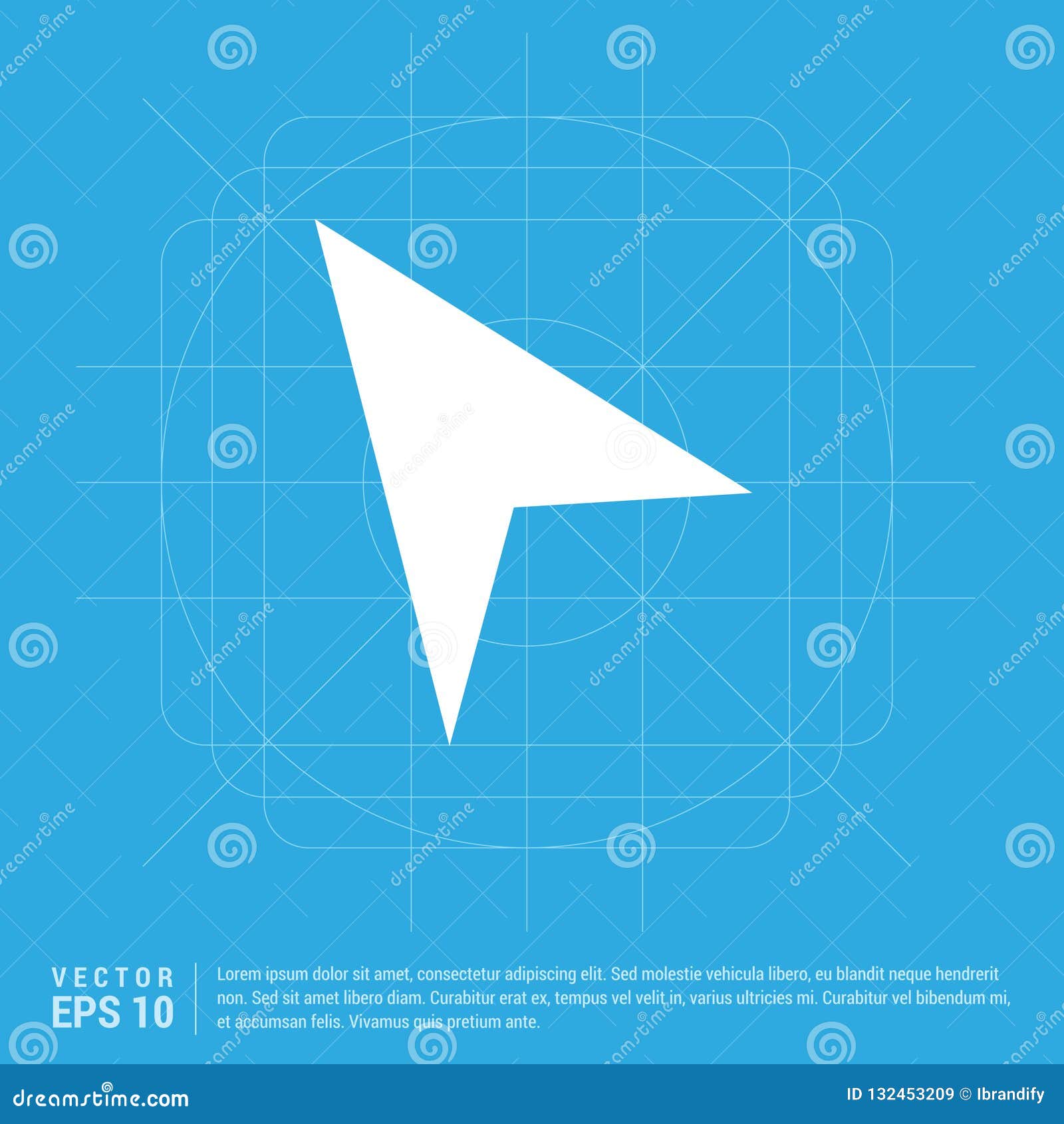 Upper Arrow Icon stock vector. Illustration of element - 132453209