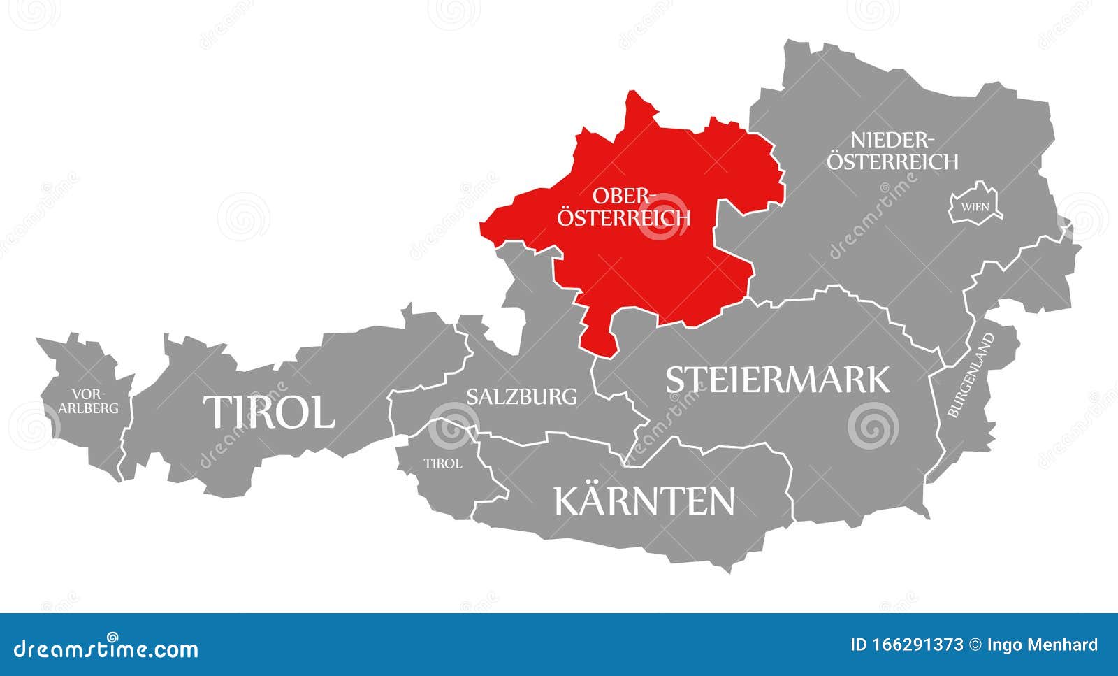 Upper Austria Map. State And District Map Of Upper Austria. Political ...