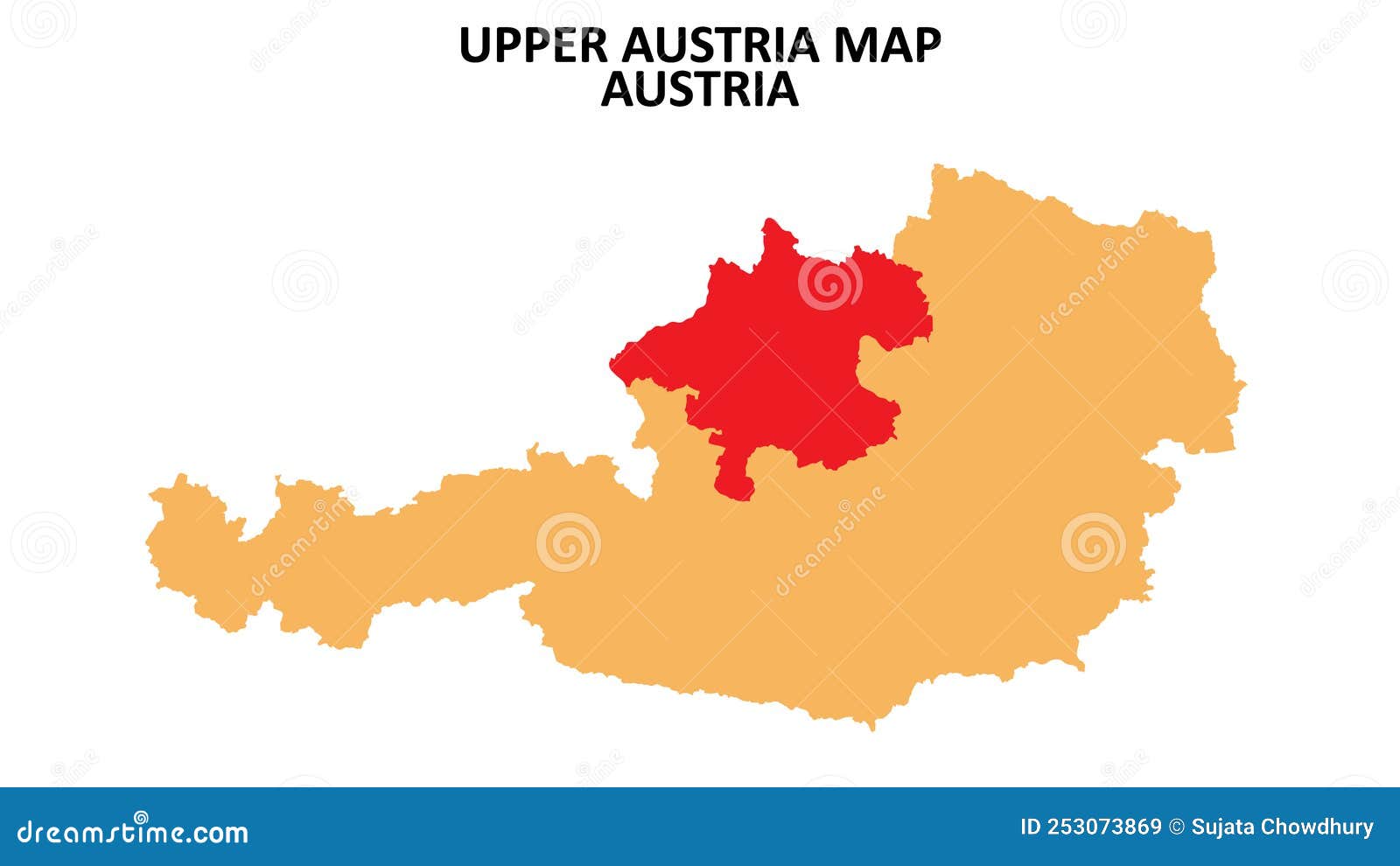 Upper Austria Regions Map Highlighted on Austria Map Stock Vector - Illustration of burgenland ...