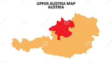 Upper Austria Regions Map Highlighted on Austria Map Stock Vector ...