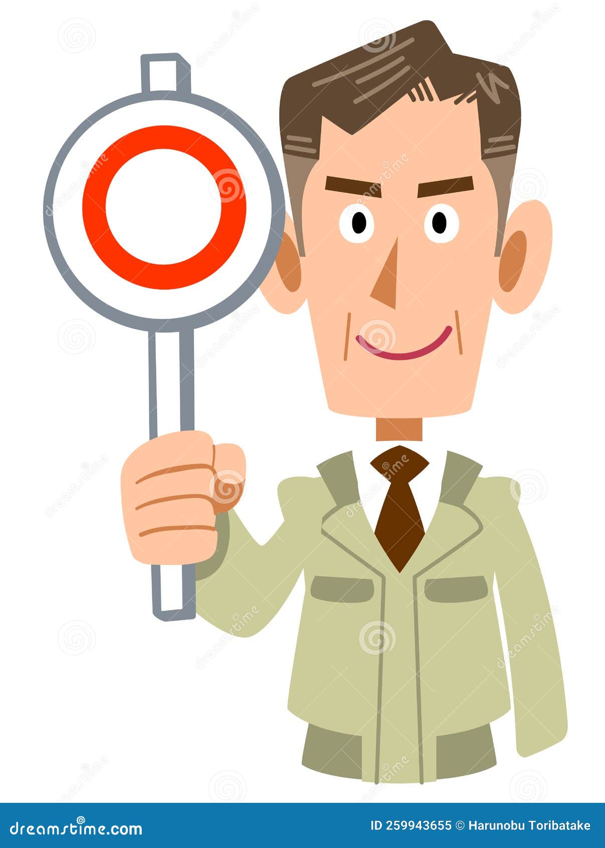 The Upper Body of an Elderly Man Wearing Work Clothes, Giving Out a ...