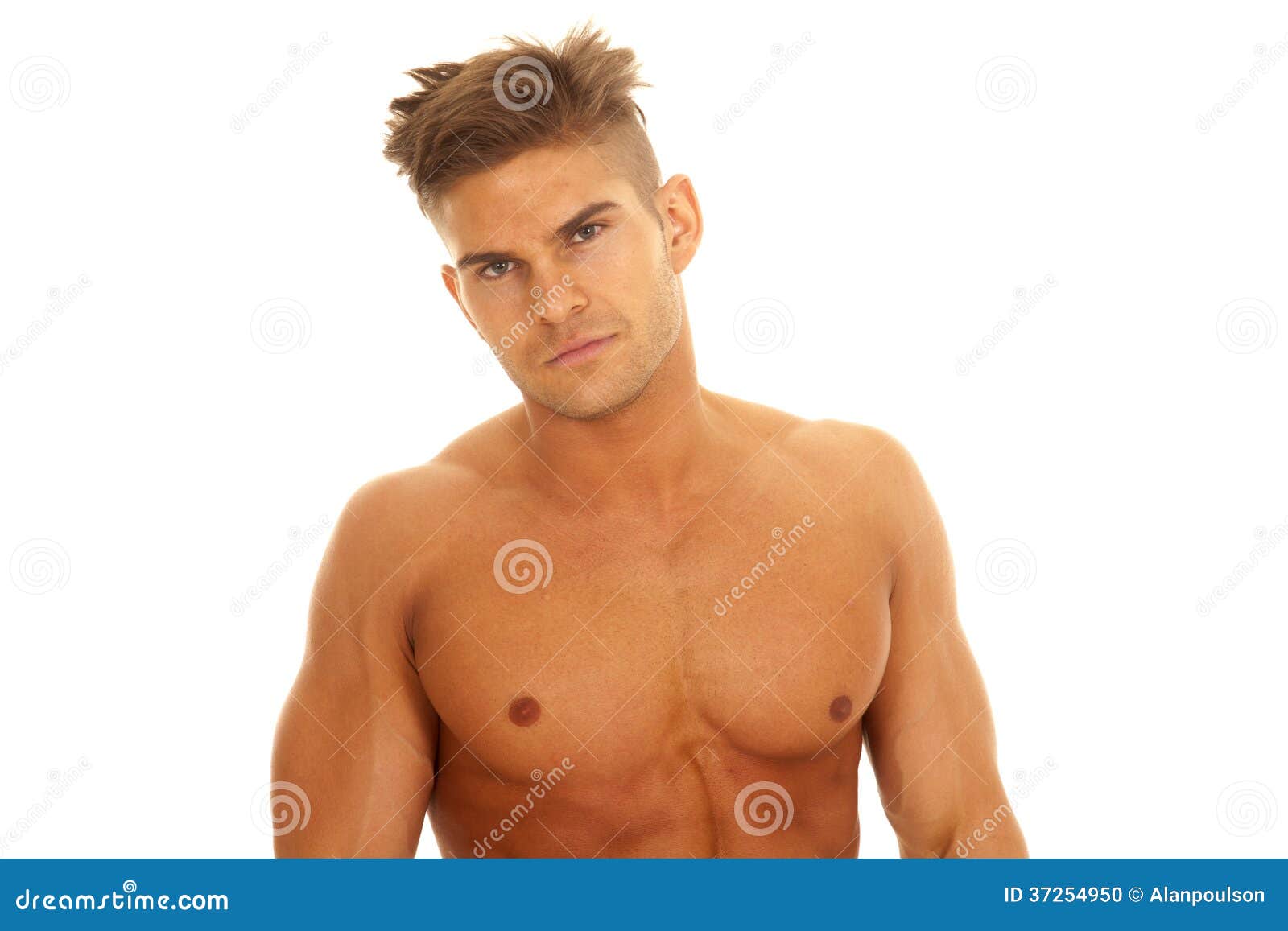 Upper Body Man Serious Strong Stock Photo - Image of build, muscle ...