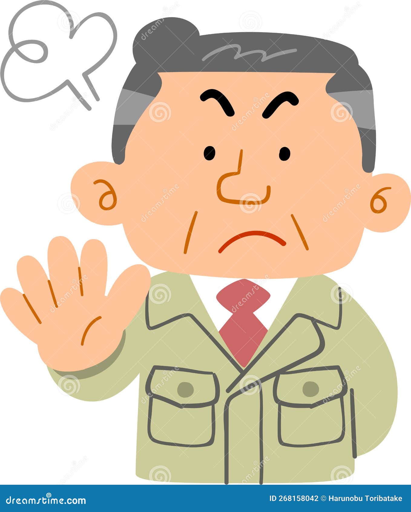 Upper Body of a Middle-aged Man in Work Clothes Showing a Gesture of ...