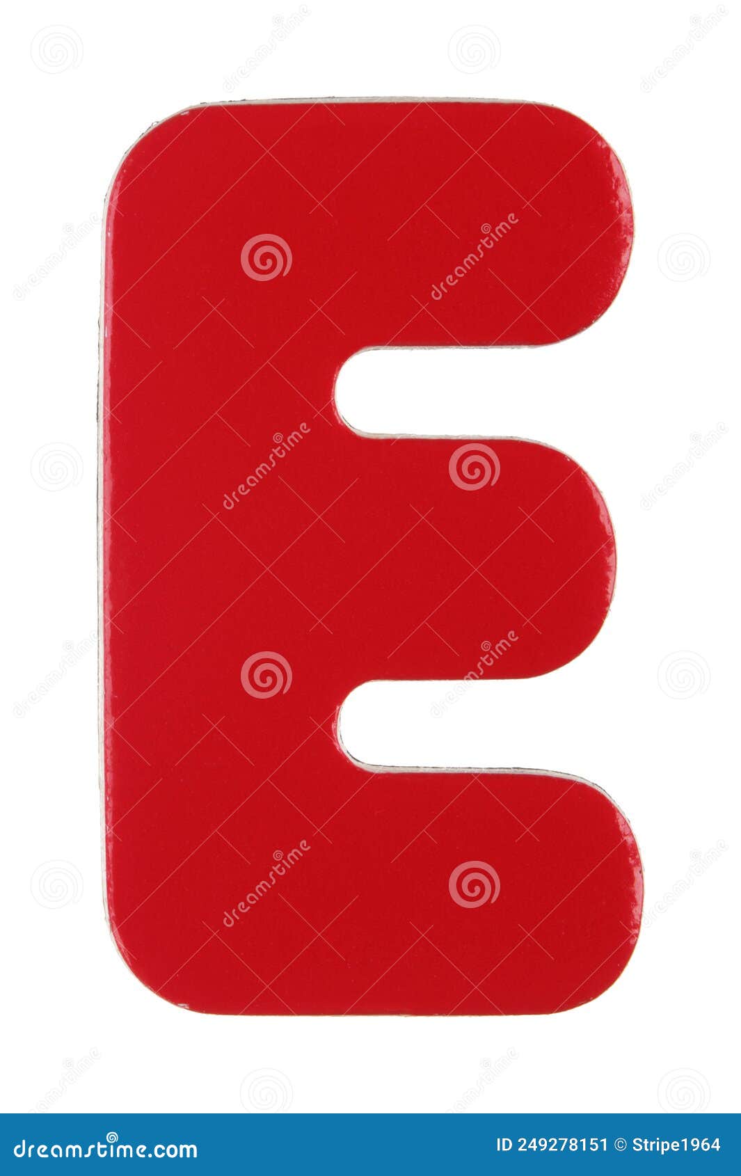 Upper Case E Magnetic Letter on White with Clipping Path Stock Image ...