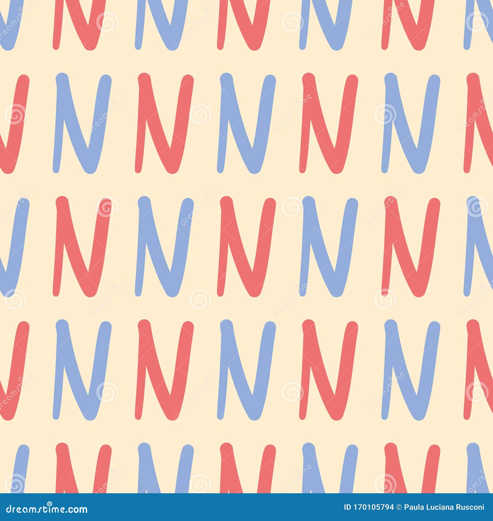 Upper Case Letter N Vector Repeat Pattern Stock Vector - Illustration ...