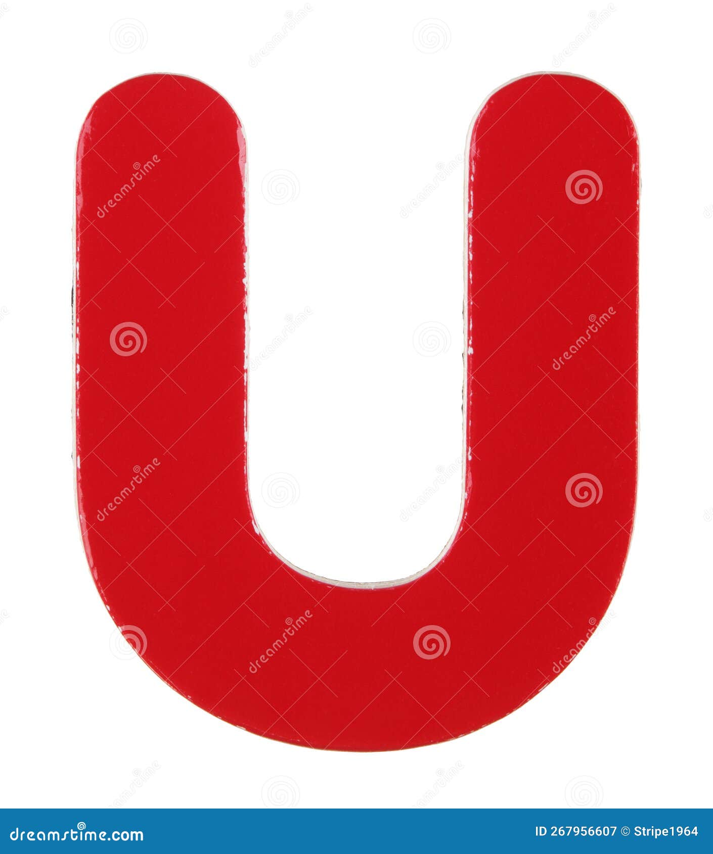 Upper Case U Magnetic Letter on White with Clipping Path Stock Image ...