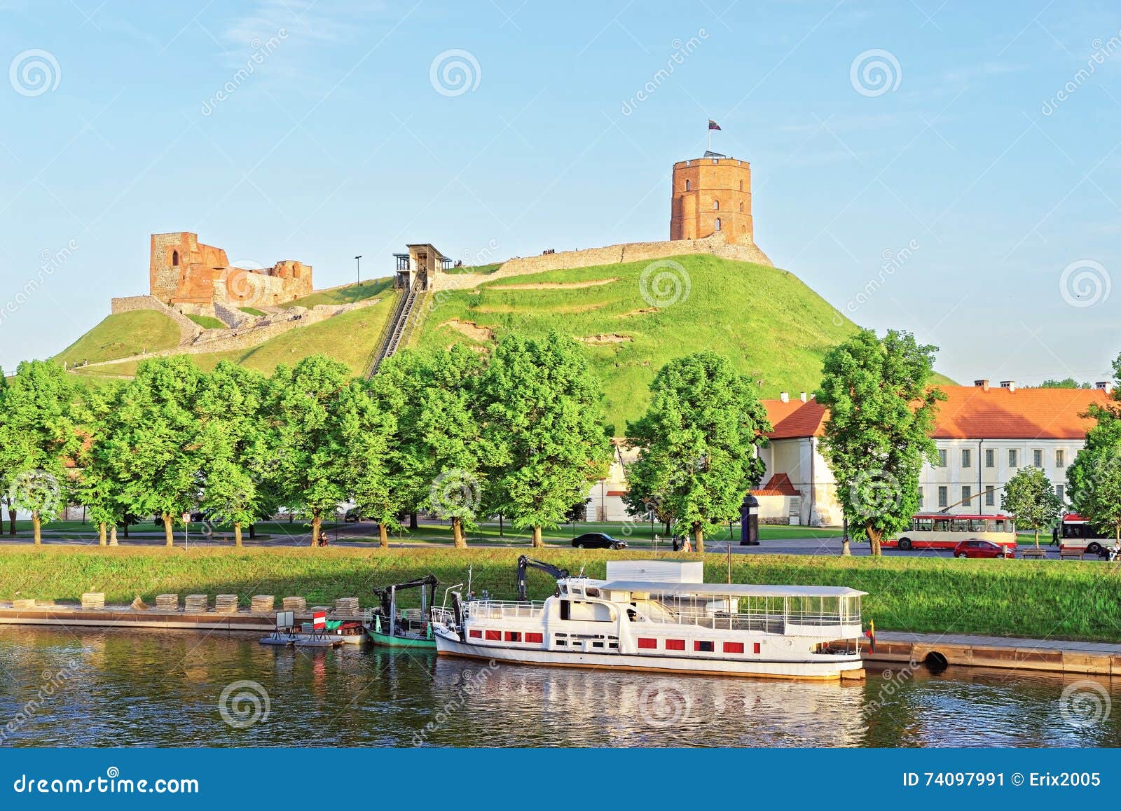 Upper Castle and Neris River in Vilnius of Lithuania Stock Image ...