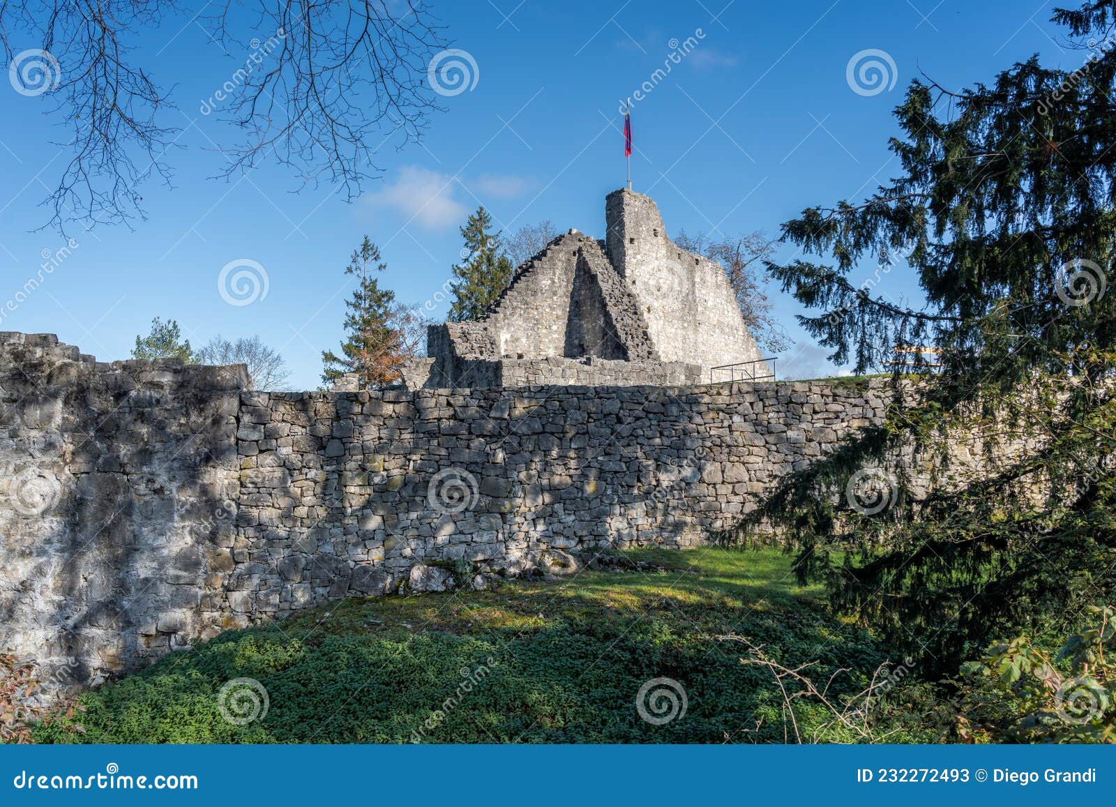 Upper Castle Ruins Obere Burg - Schellenberg, Liechtenstein Stock Image ...