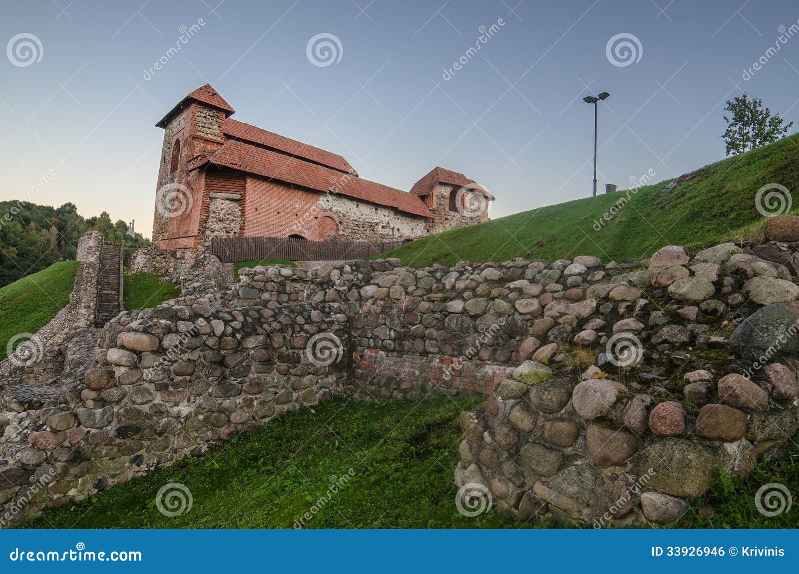 Upper Castle in Vilnius, Lithuania Stock Photo - Image of upper, blue ...