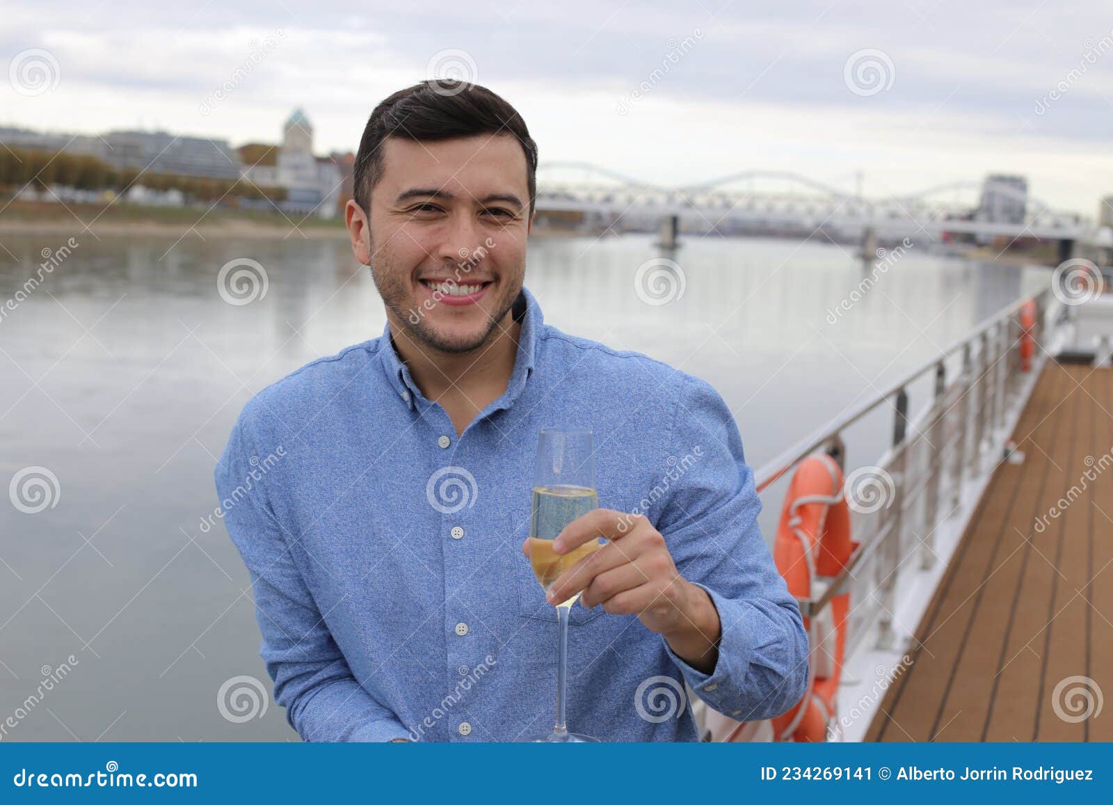 Upper Class Elegant Ethnic Man Drinking Champagne in Private Yacht ...