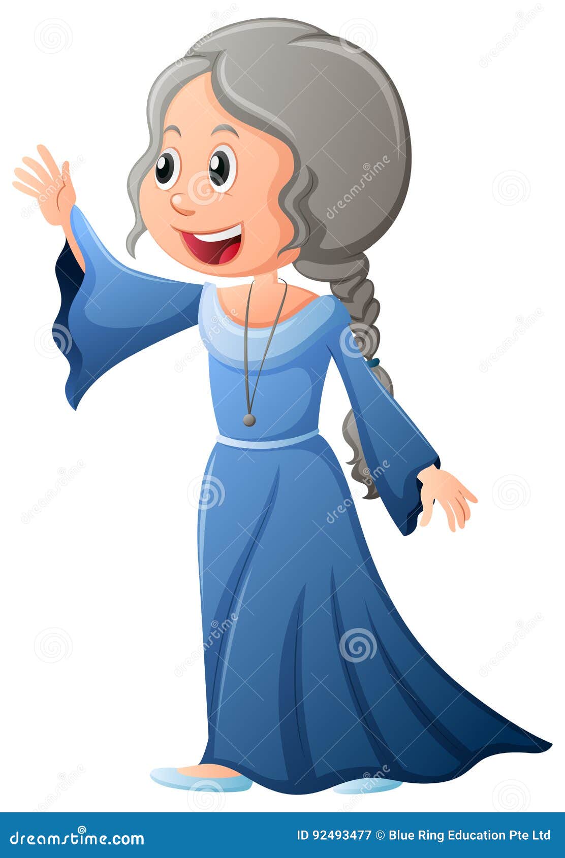 Upper Class Woman in Blue Dress Stock Vector - Illustration of acting ...