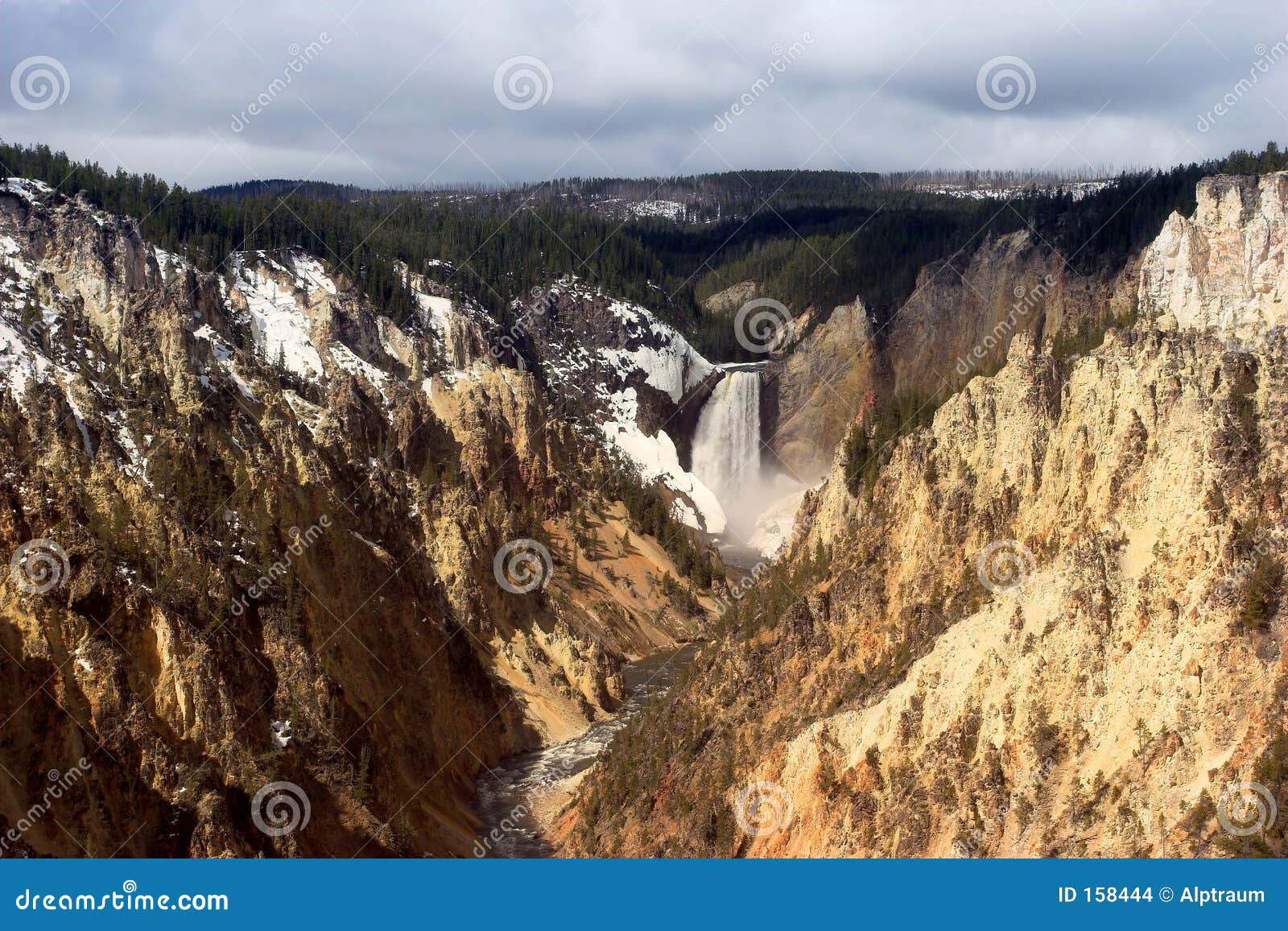 Upper falls of yellowstone stock photo. Image of beauty - 158444