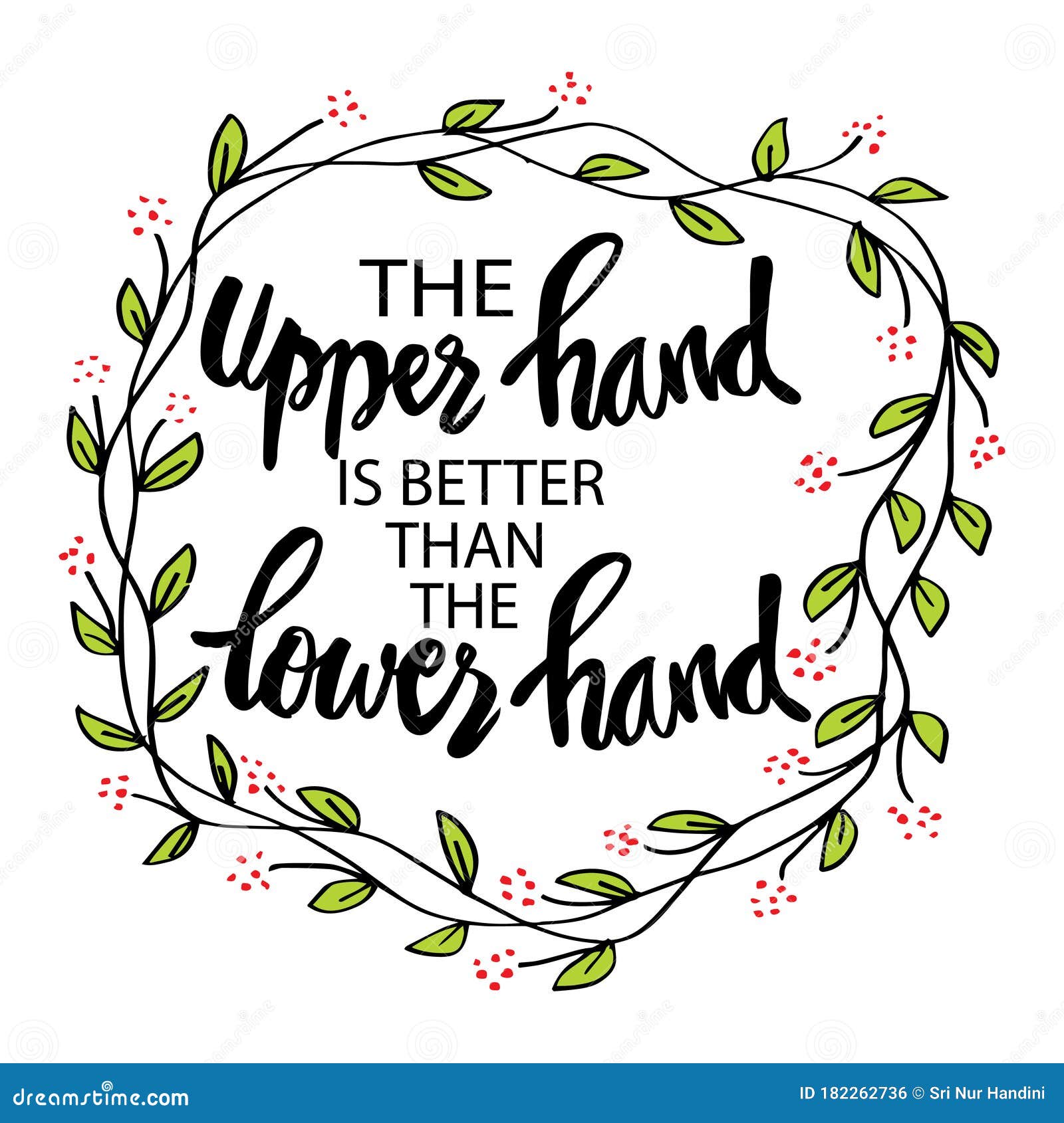 The Upper Hand is Better the Lower Hand. Stock Vector - Illustration of ...