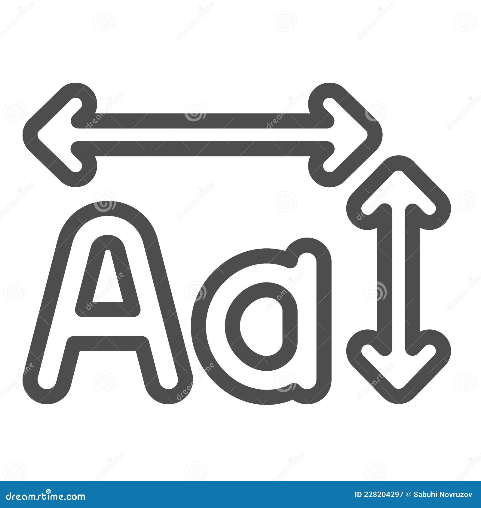 Upper and Lower Case Letters, Arrows, Text Layout Line Icon, Computing ...