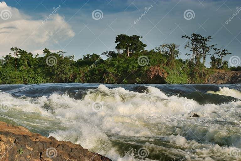 Upper Nile stock image. Image of water, sunset, bank, falls - 2105947