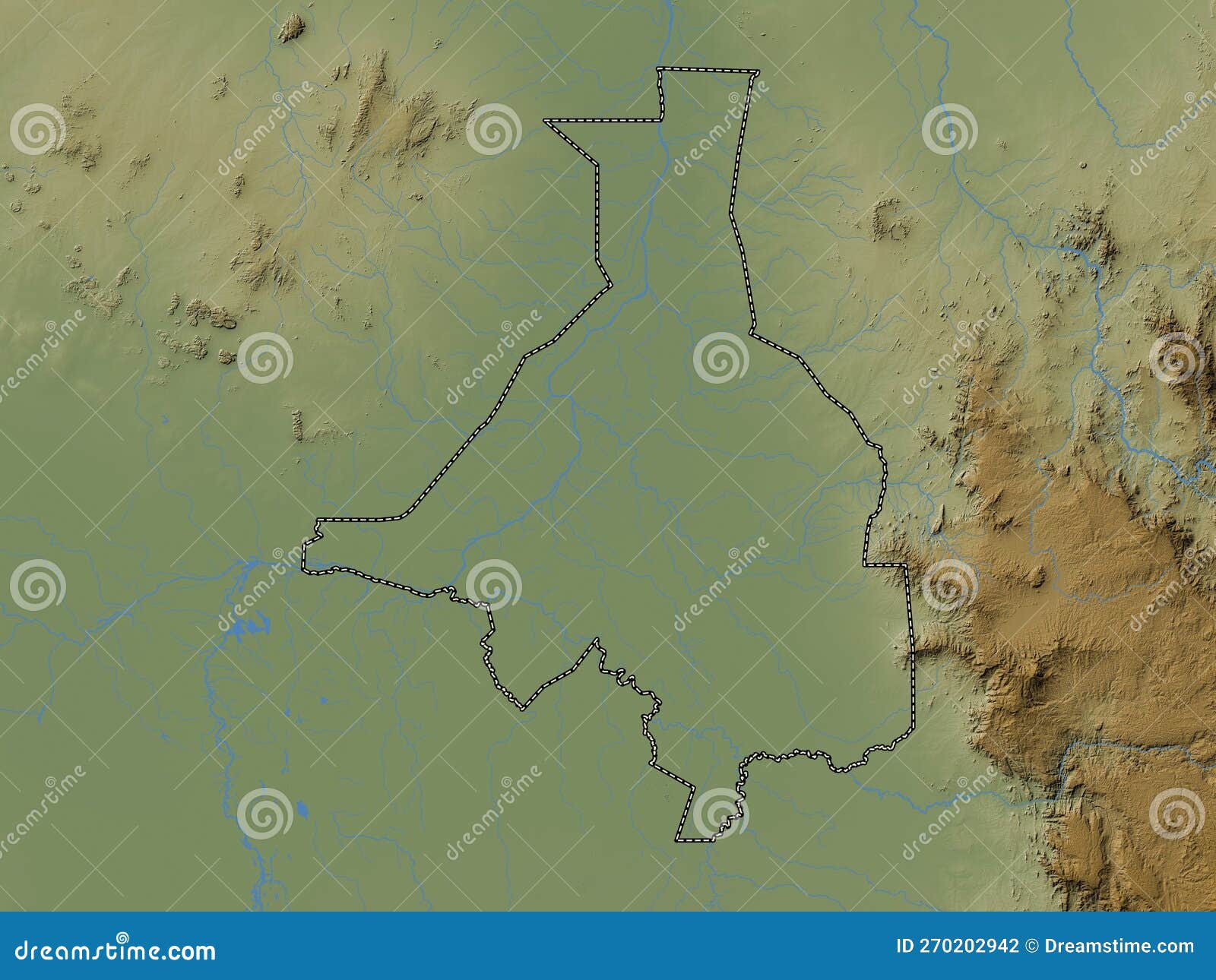 Upper Nile, South Sudan. Physical. No Legend Stock Illustration ...