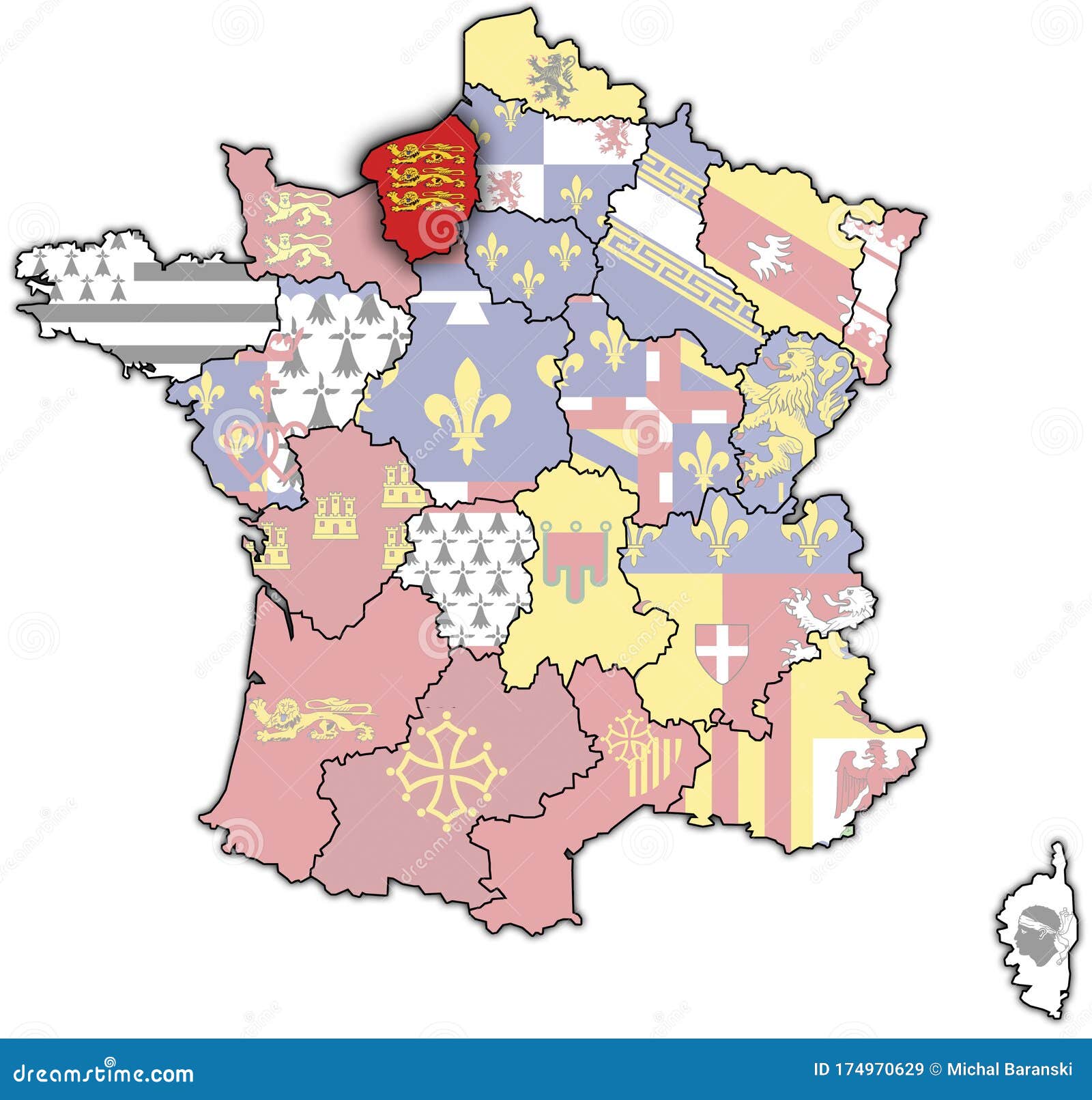 Upper Normandy stock illustration. Illustration of region - 174970629