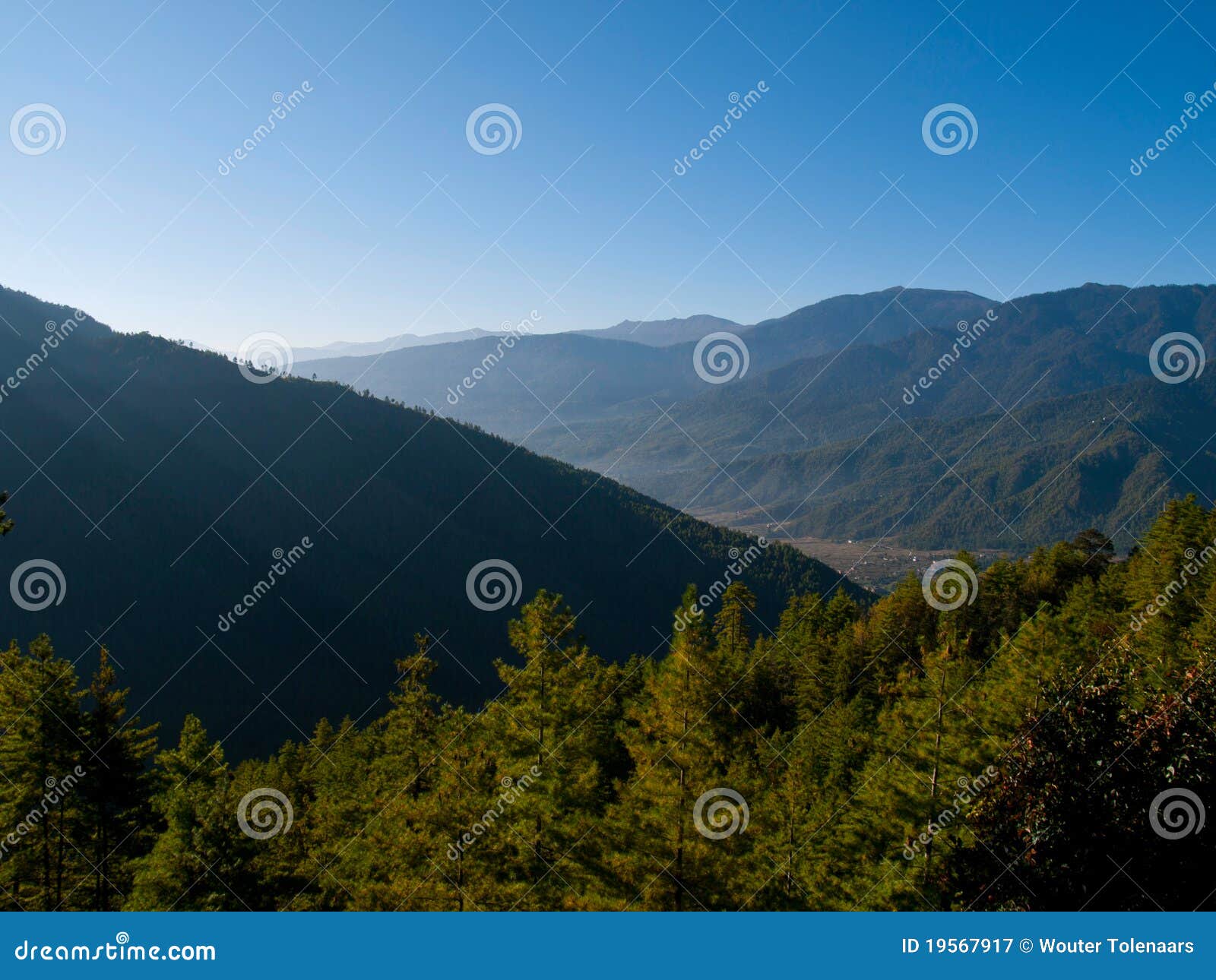 The Upper Paro Valley (Bhutan) Stock Image - Image of forest, high ...