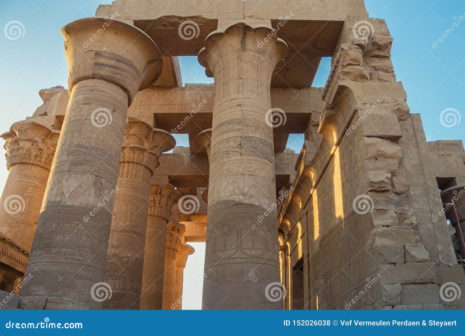 Upper Part of the Columns in the Hypostyle Hall Stock Photo - Image of ...