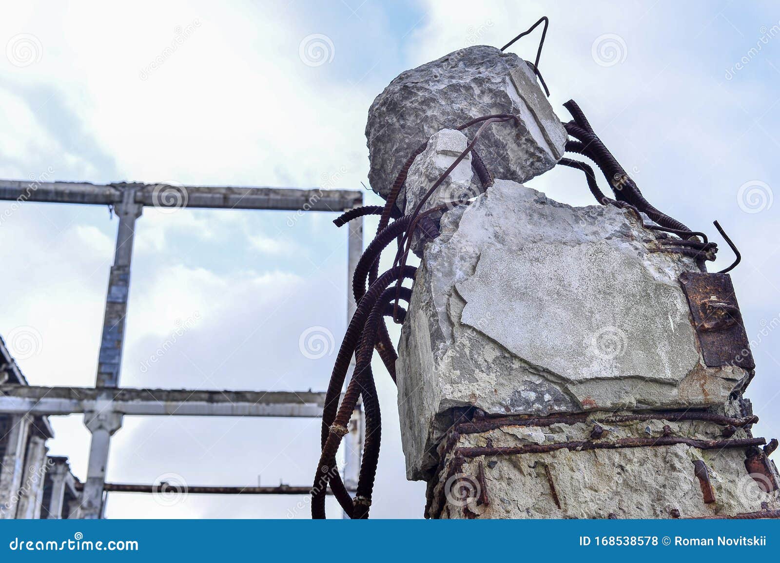 The Upper Part of the Concrete Beam with Protruding Reinforcement on ...