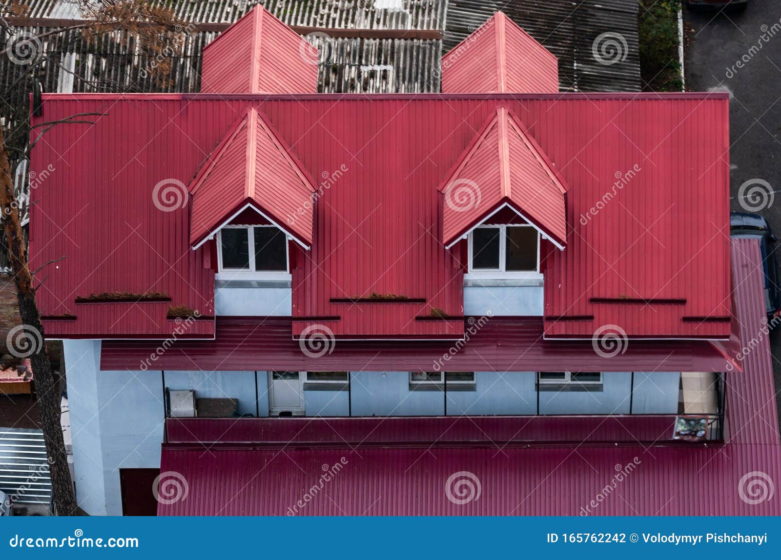The Upper Part of the House with an Attic Stock Photo - Image of ...