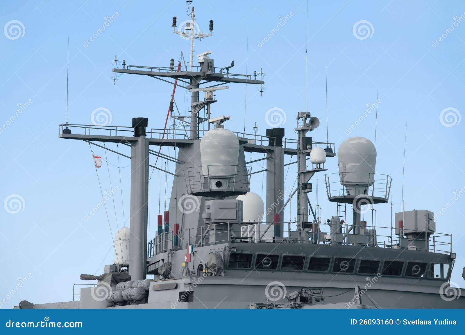 Upper part of a warship stock photo. Image of cruiser - 26093160