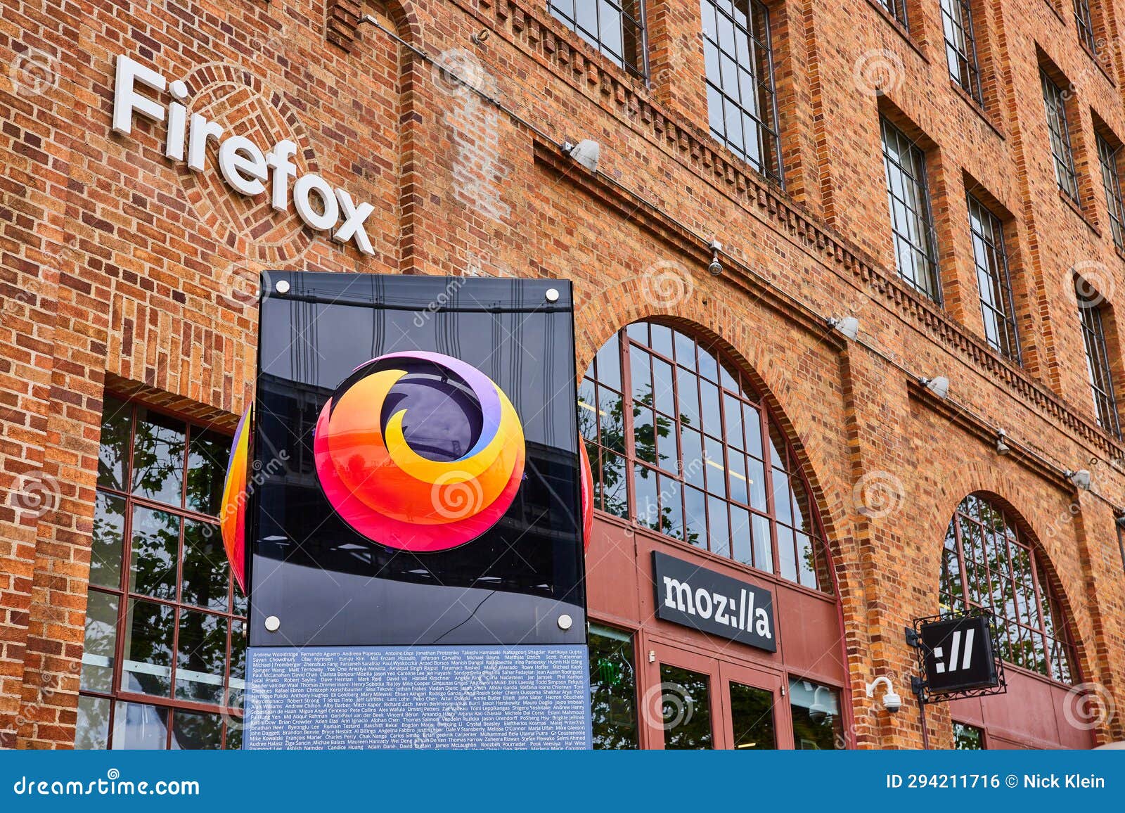 Upper Portion of Plaque for Firefox with Logo and Signage for Mozilla ...