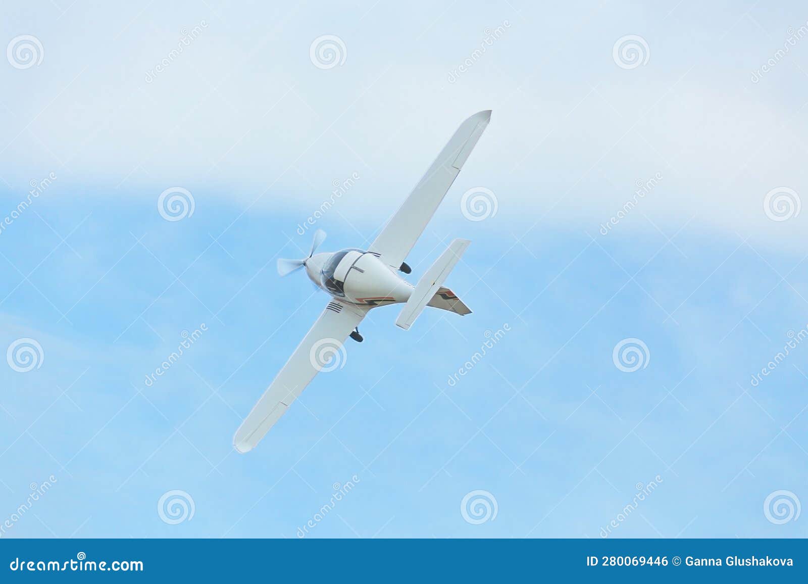 Upper Side View of the Plane in the Sky Stock Photo - Image of ...