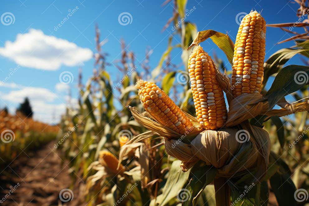 Upper Sight Corn Frame with Copy Stock Illustration - Illustration of ...