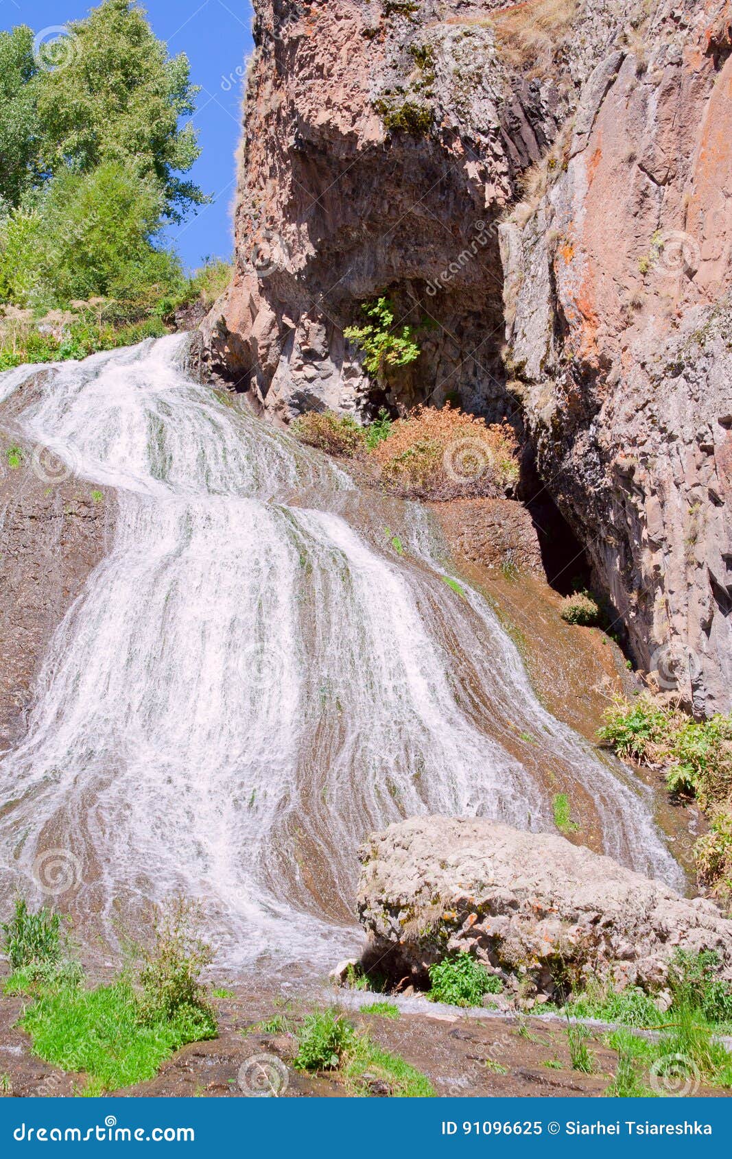 Upper Stage of Waterfall in Jermuk, Armenia. Stock Image - Image of ...