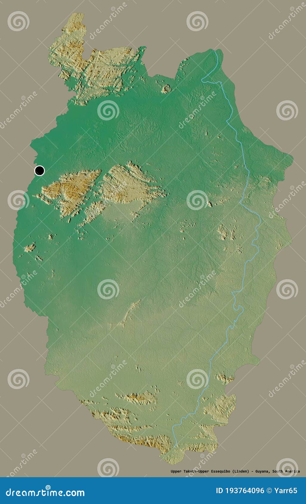 Upper Takutu-Upper Essequibo, Region of Guyana, on Solid. Relief Stock ...