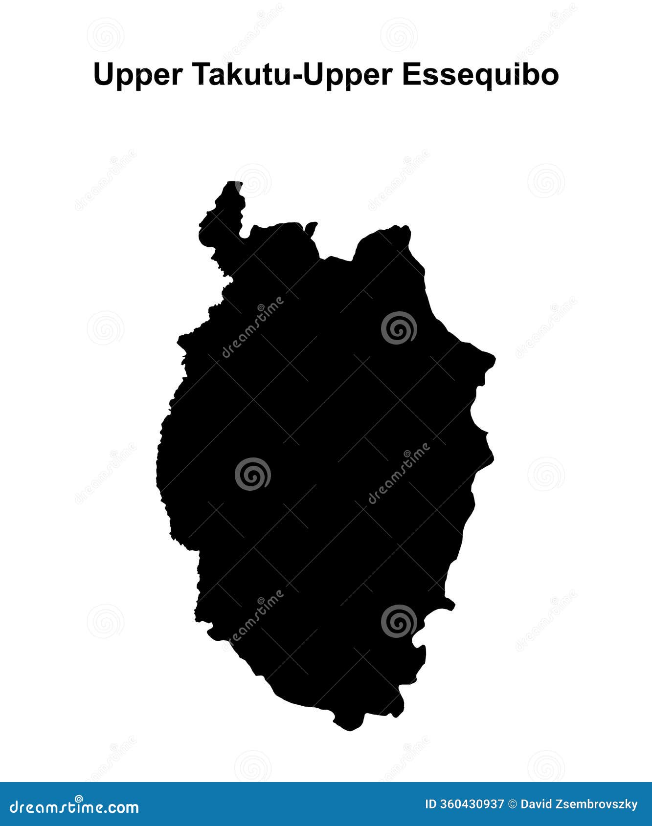 Upper Takutu-Upper Essequibo Outline Map Stock Vector - Illustration of ...