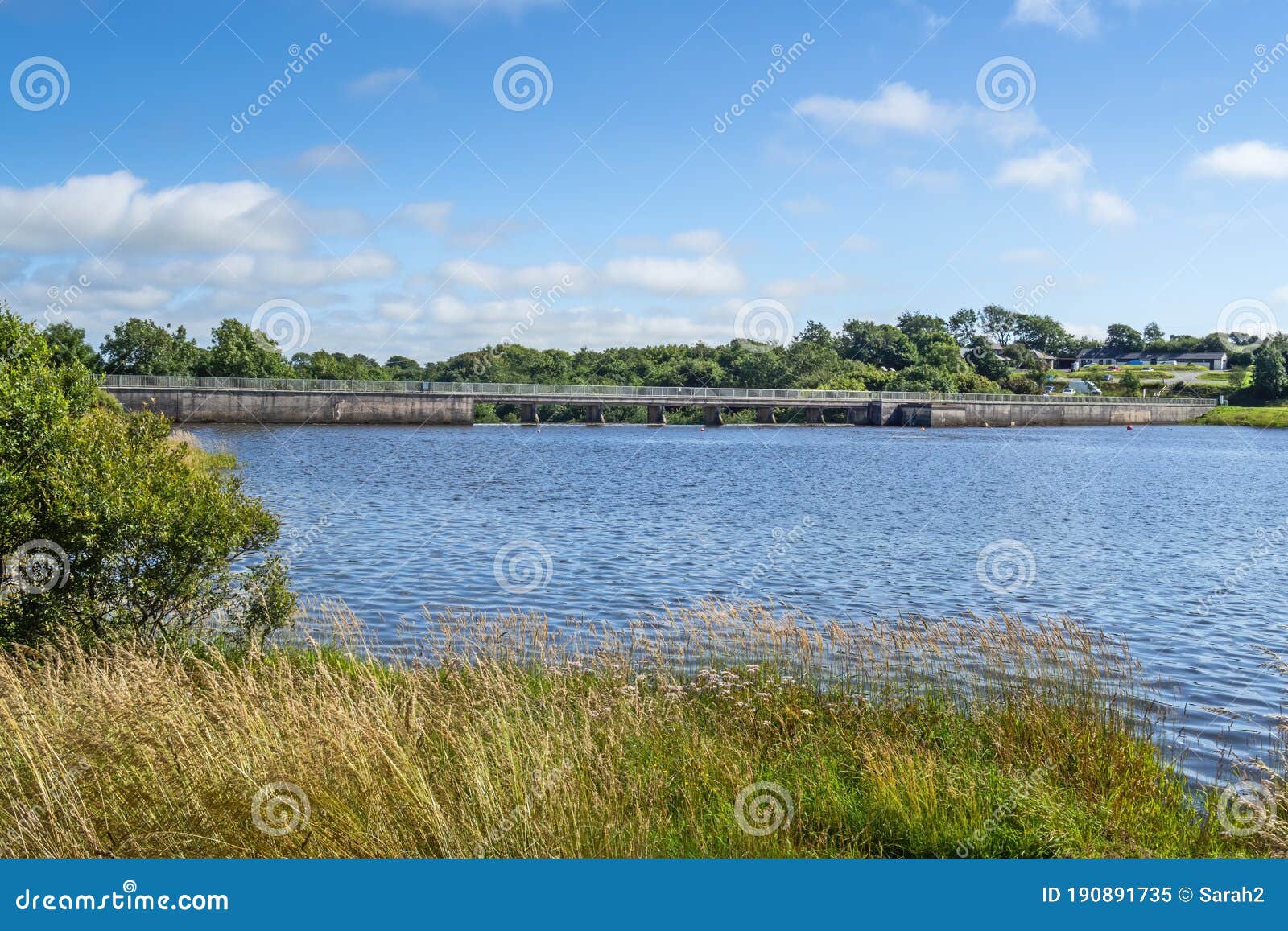 Upper Tamar Lake Dam and Landscape, on the Devon / Cornwall Border, UK ...