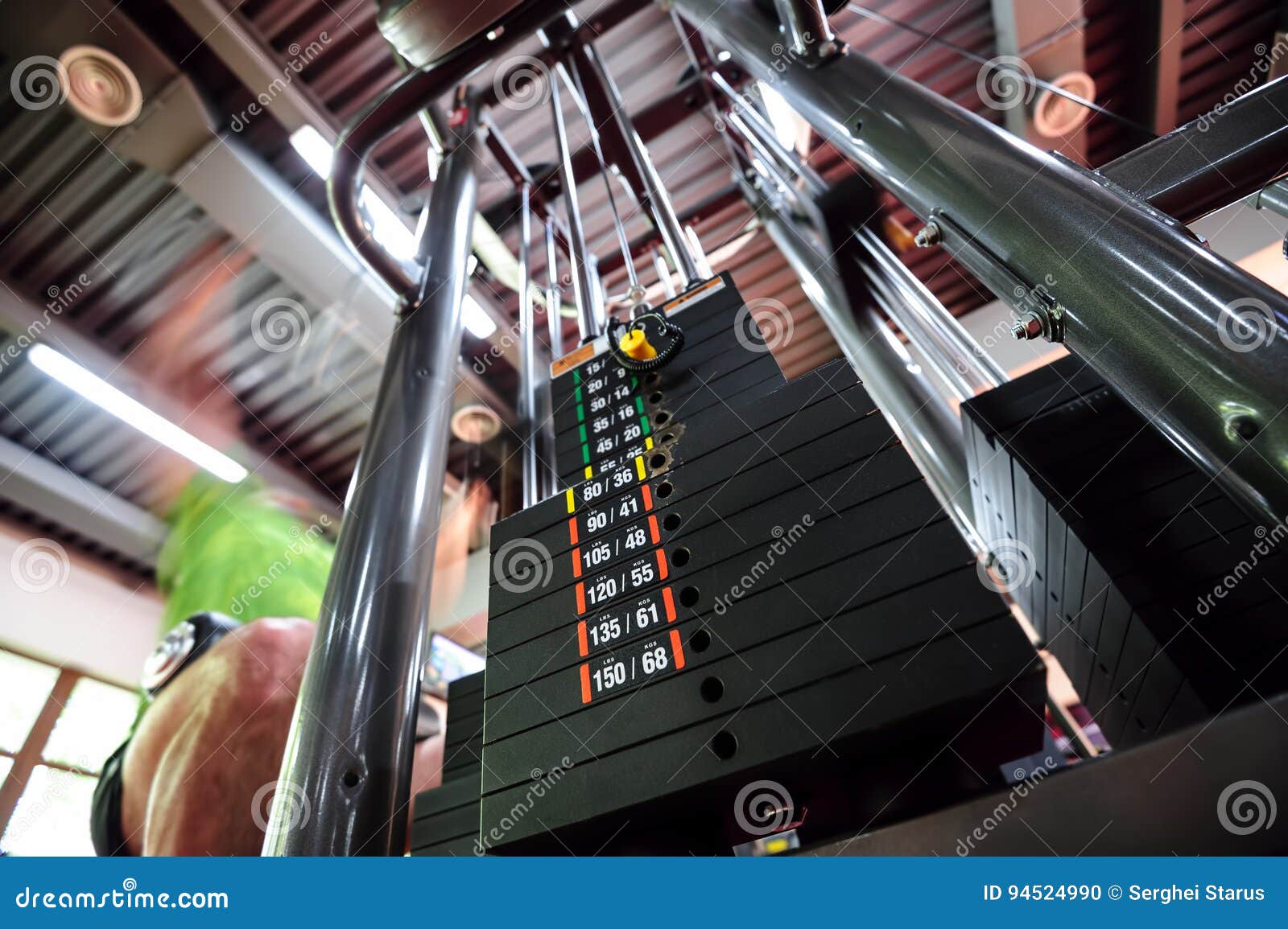 Upper traction gym machine stock photo. Image of excercise - 94524990