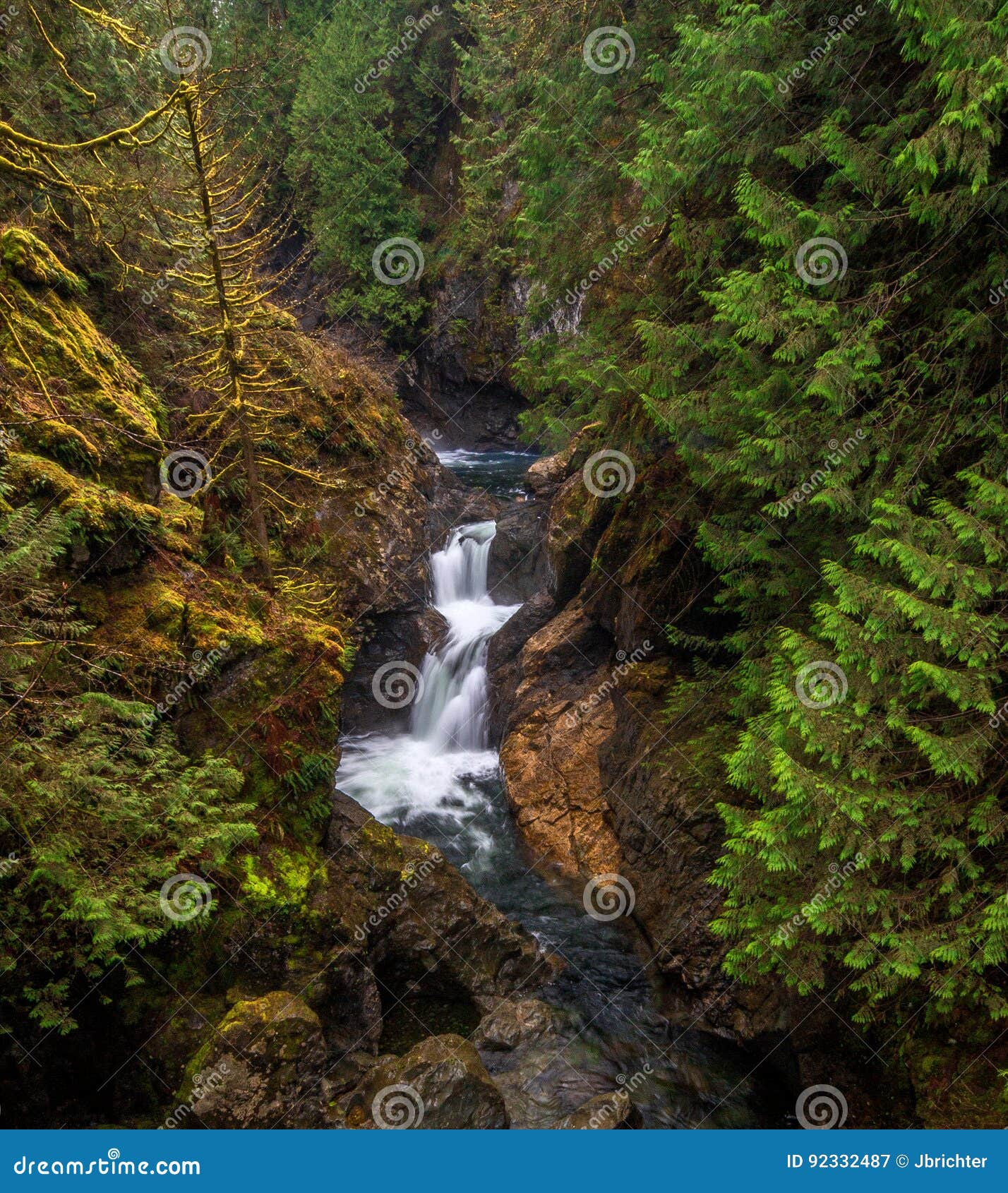 Upper Twin Falls in Washington State Stock Image - Image of spring ...