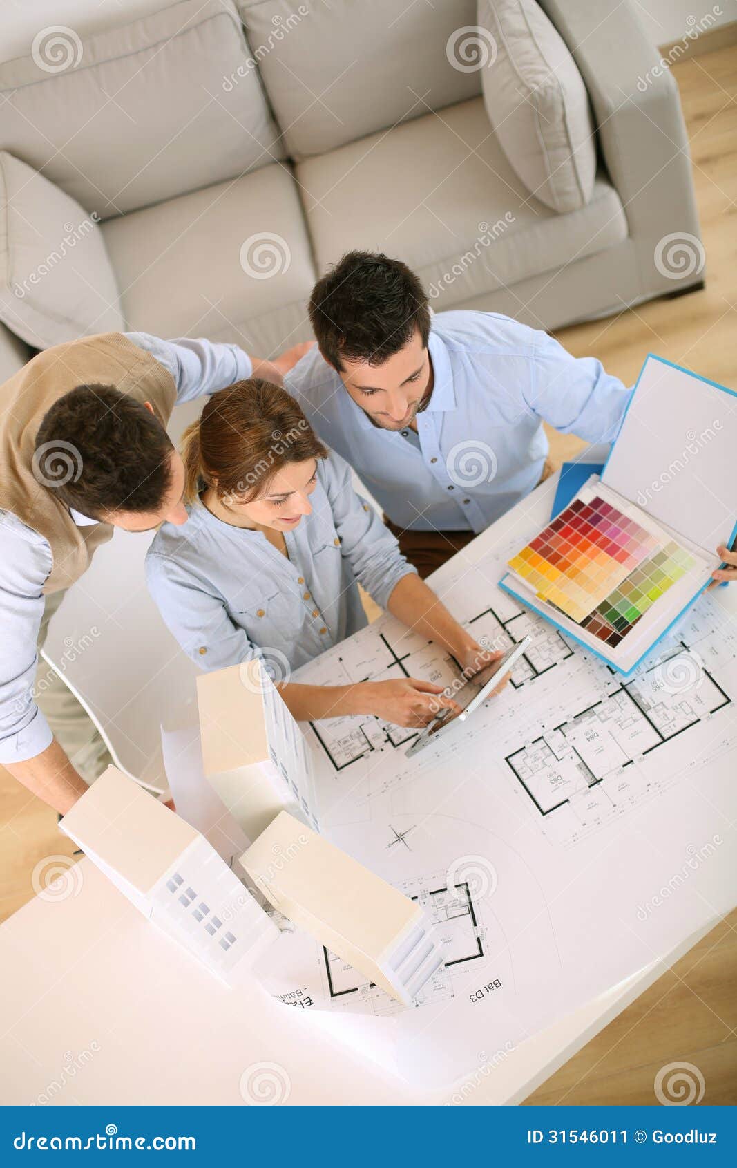 Upper View of Architects in Action Stock Image - Image of architects ...