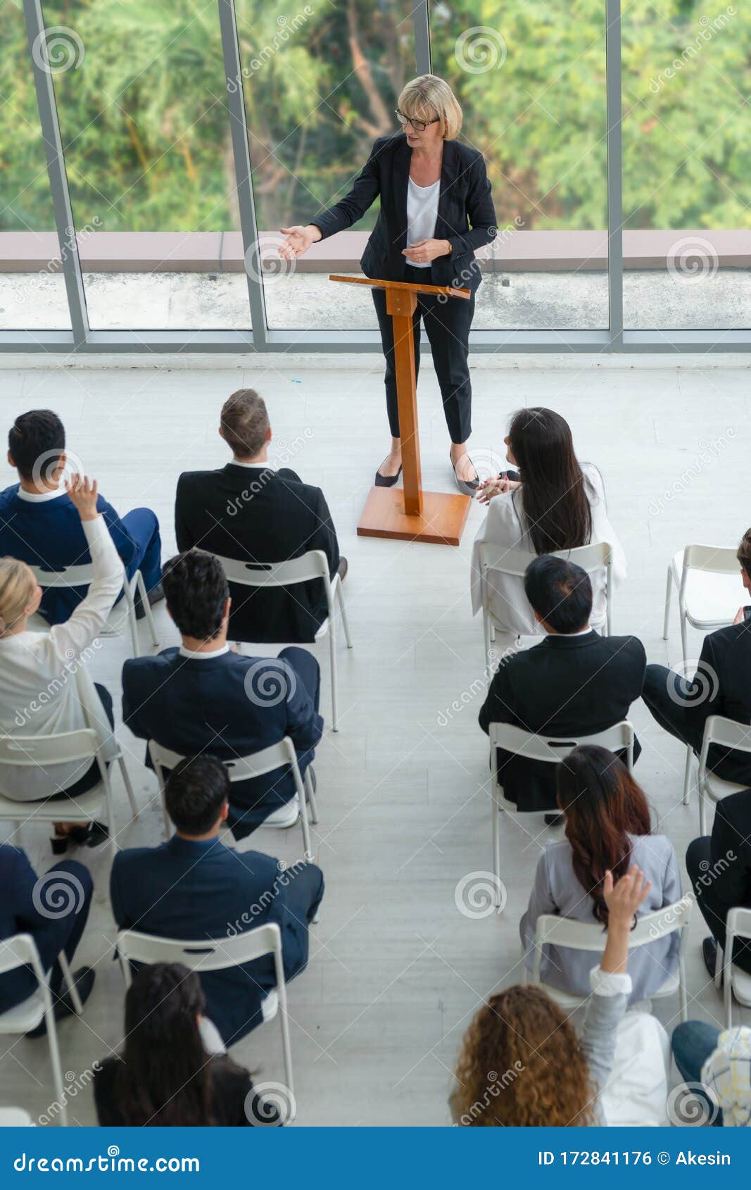 Upper View Business Background of Business People Having Business ...