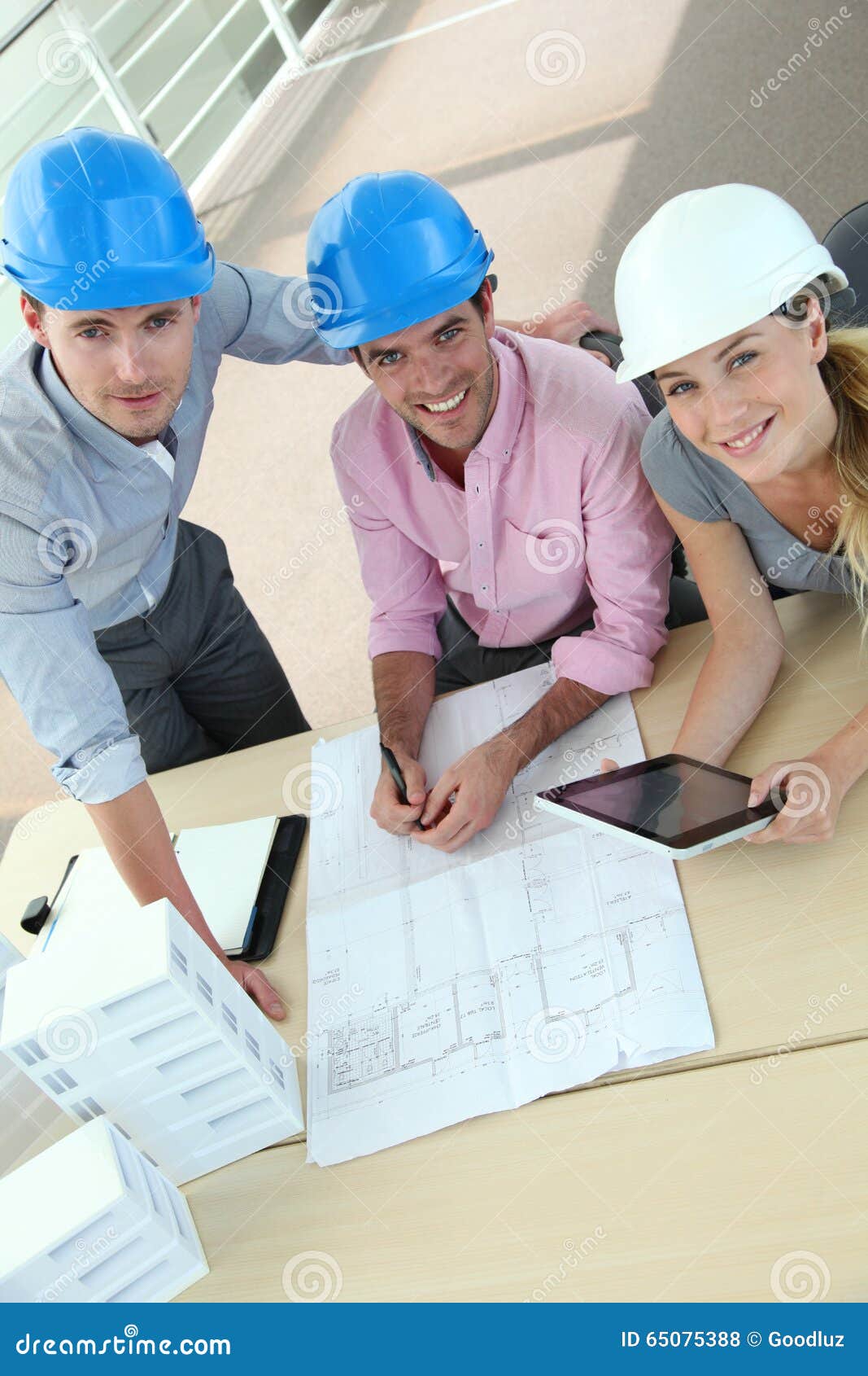 Upper View of Business Team of Architects Working Stock Photo - Image ...