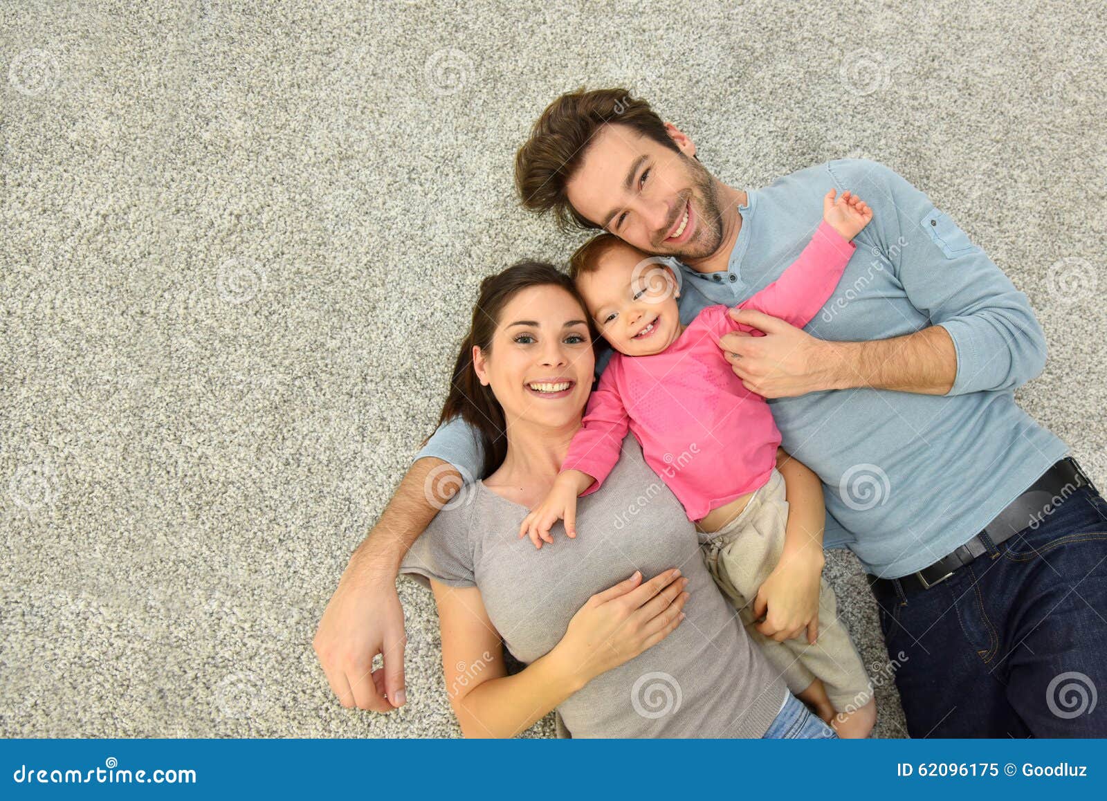 Big Family With Three Little Daughters Spending Time Together In Summer ...