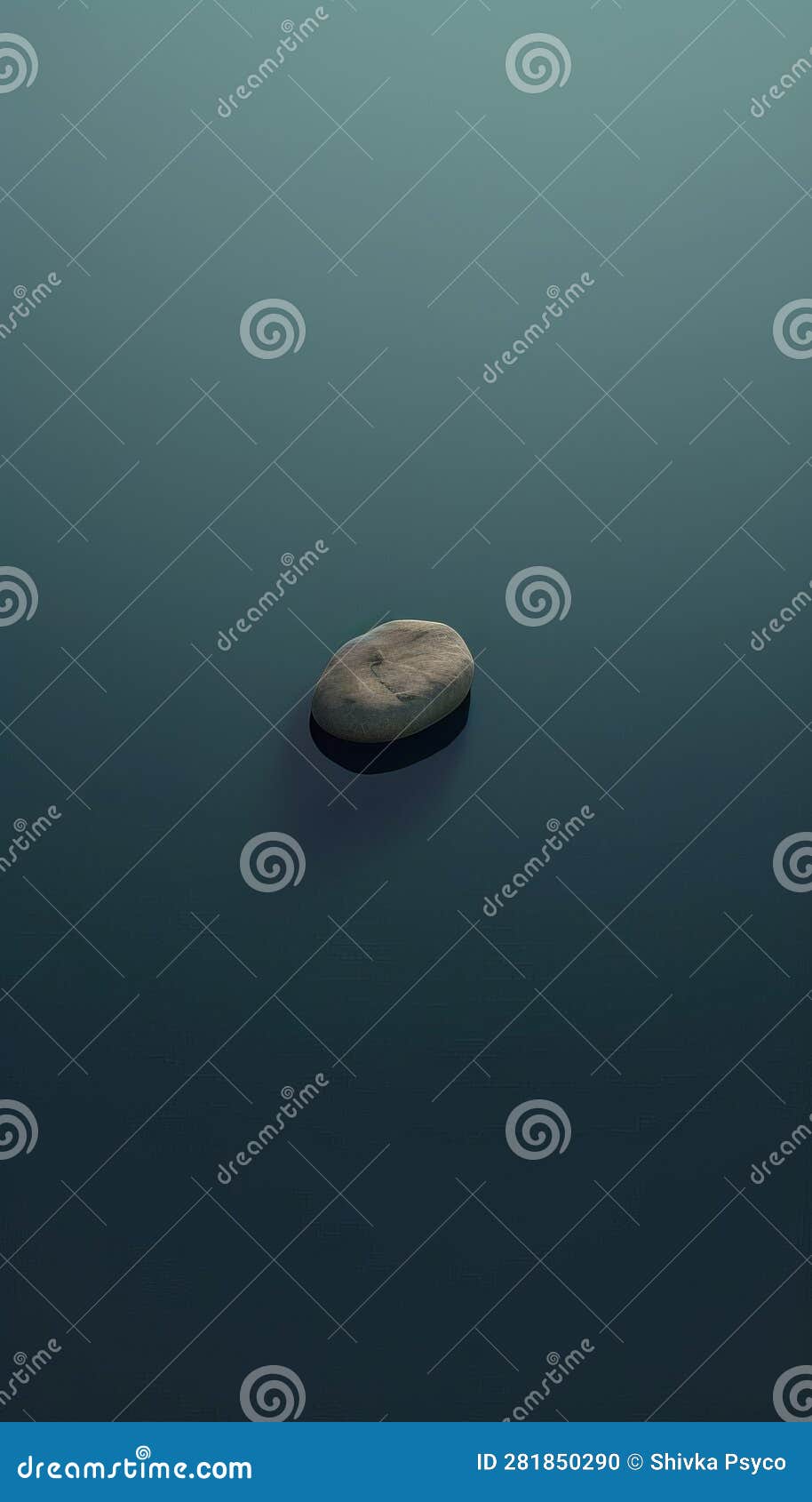 Upper View of a Single Stone Floating in the Sea Stock Illustration ...