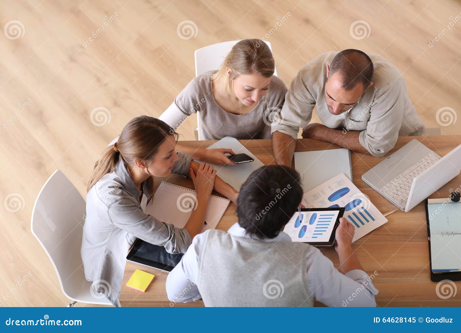 Upper View of Young Business People Stock Image - Image of people ...